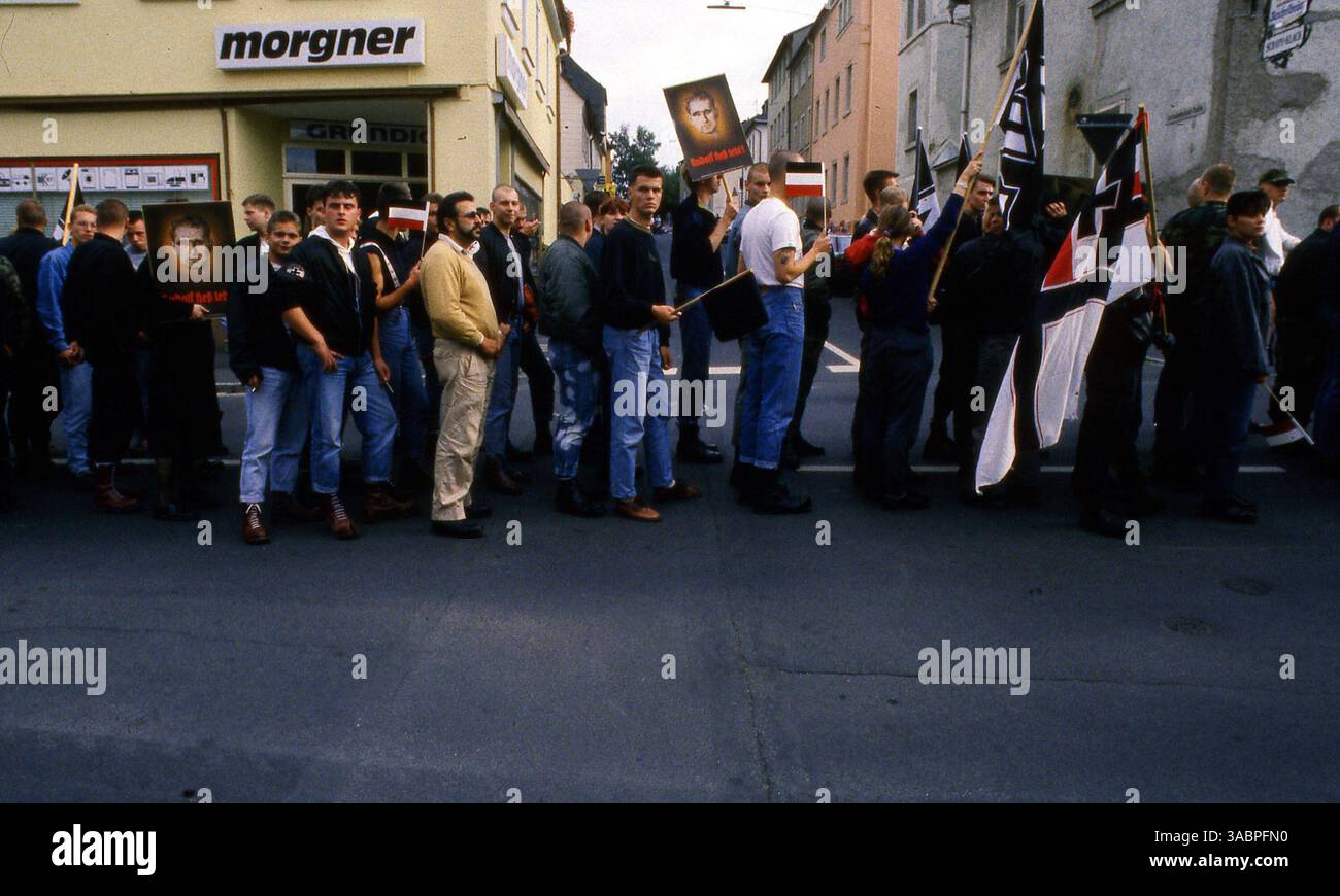 Aug 17, 1990 - Wundsiedel, Germany - On the anniversary of Rudolf Hess ...