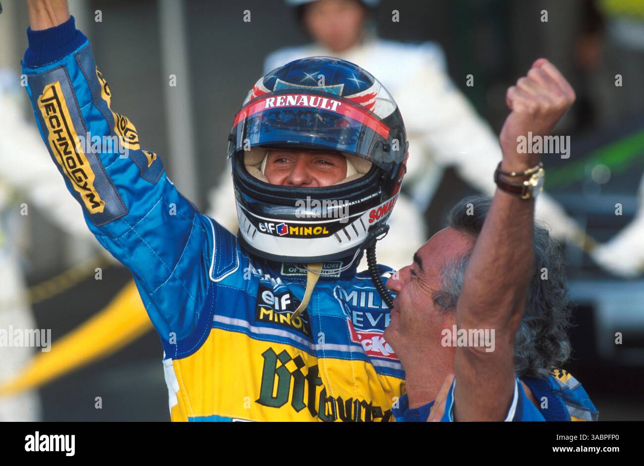 Winner and World Champion Michael Schumacher(GER) Benetton B195 with ...