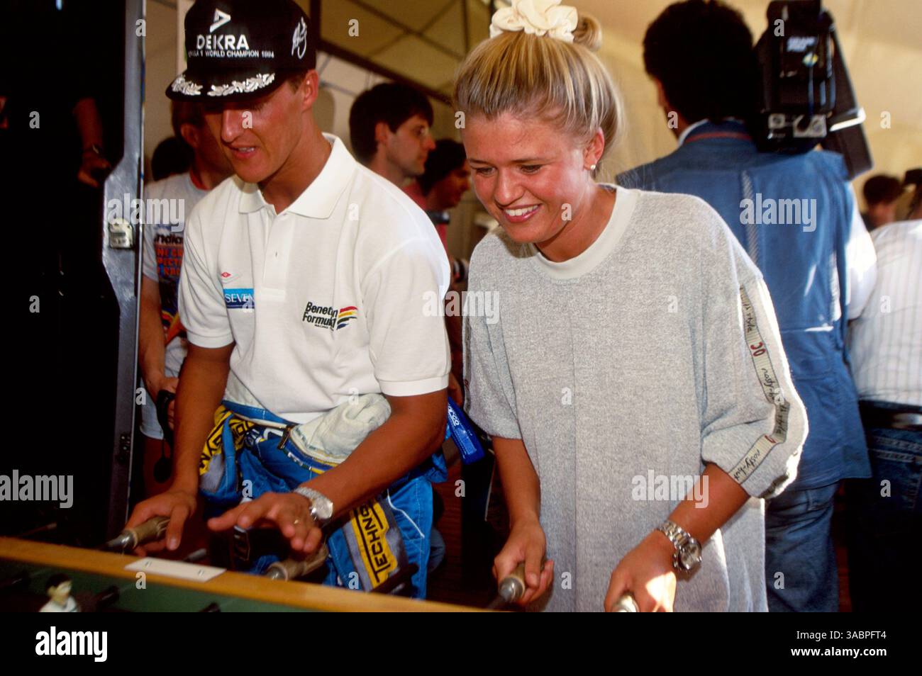 Michael Schumacher (GER) Benetton with his wife, Corinna...Formula One ...