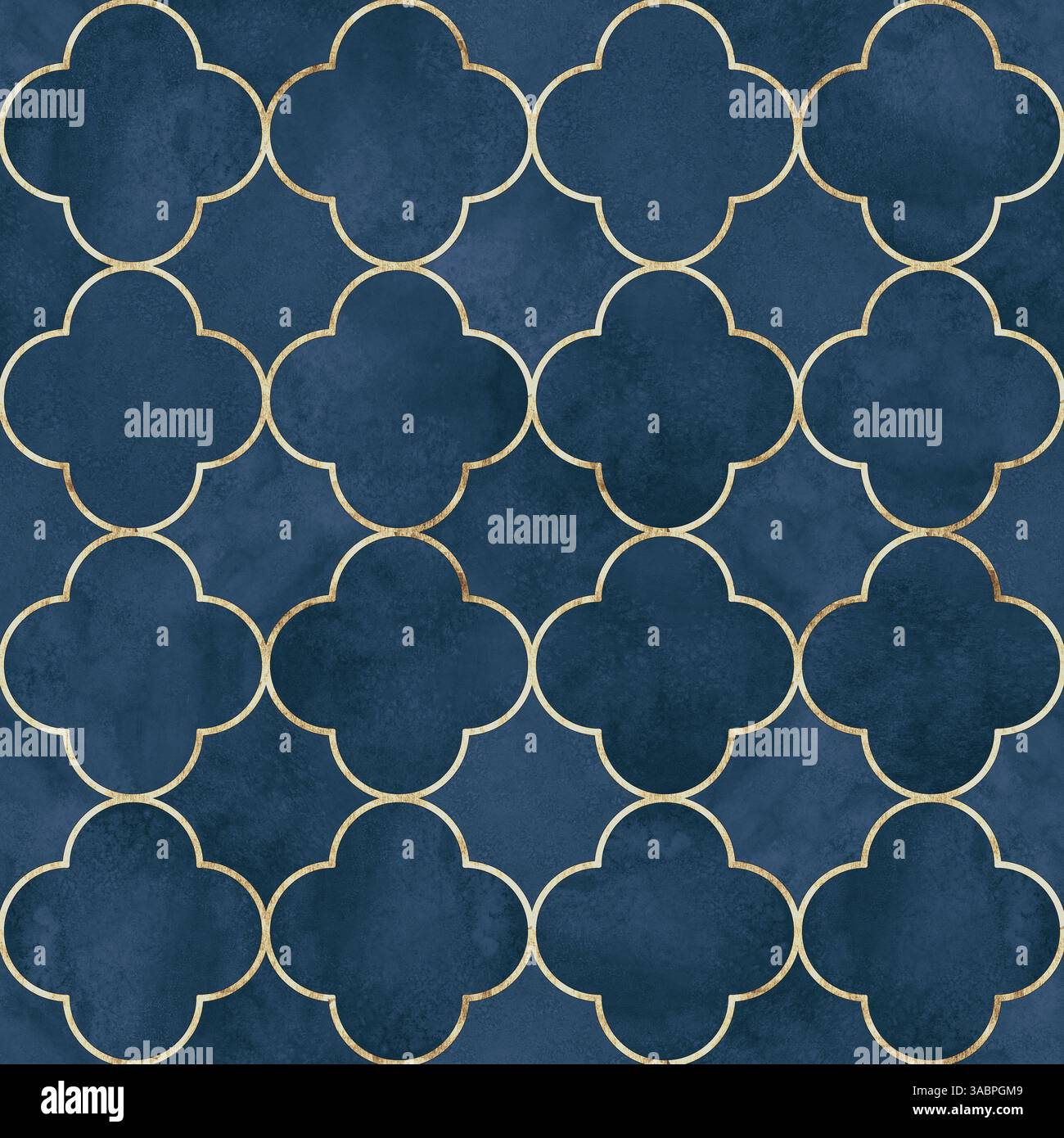 Watercolor gothic style clover leaf seamless pattern. Abstract hand ...