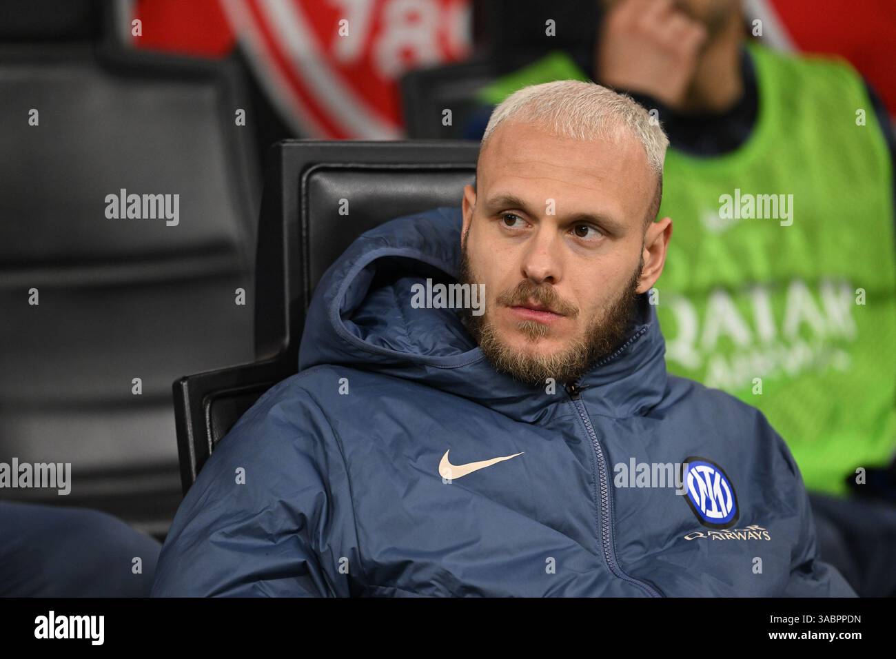 Federico Dimarco of Inter FC in look on during the Italian Cup Semi ...