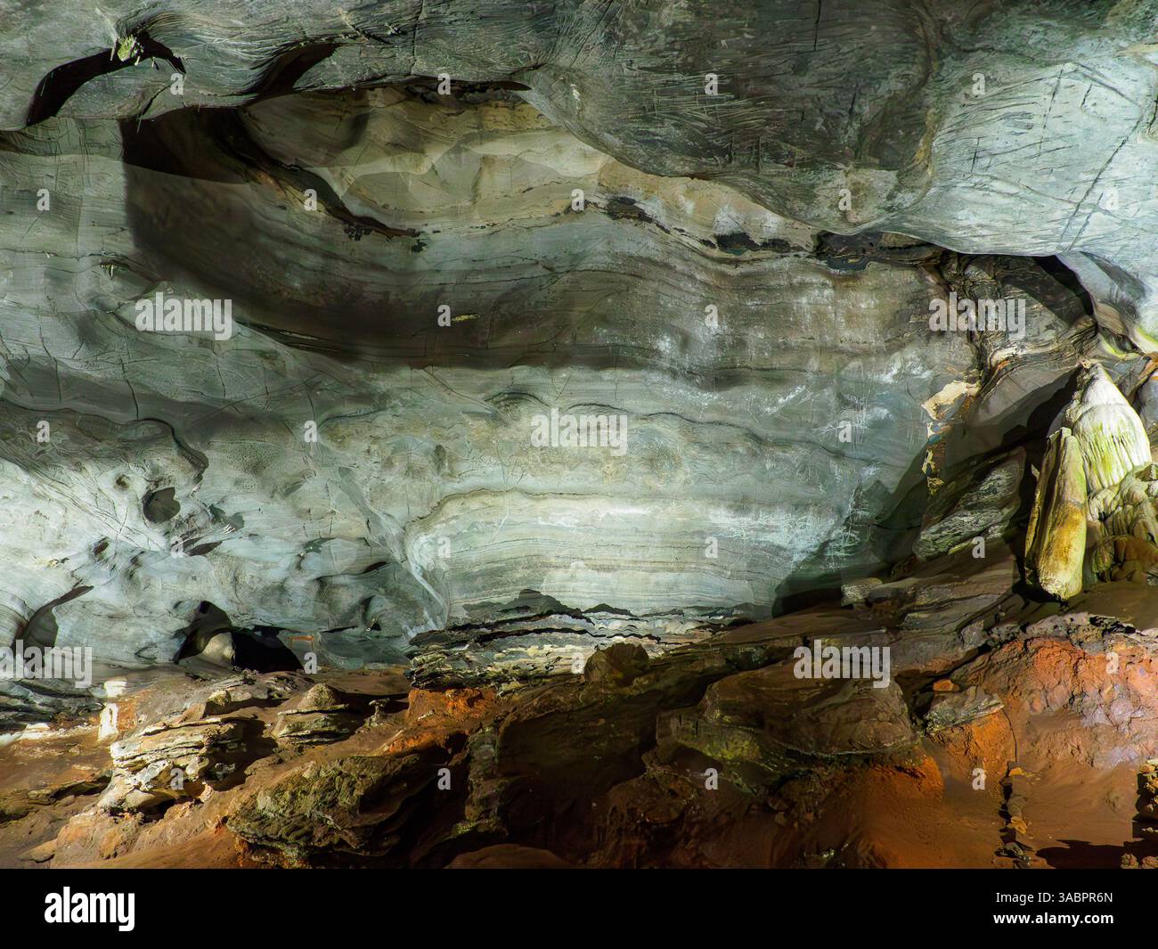 Colorful interior of the Sudwala Caves, Mpumalanga, South Africa Stock ...