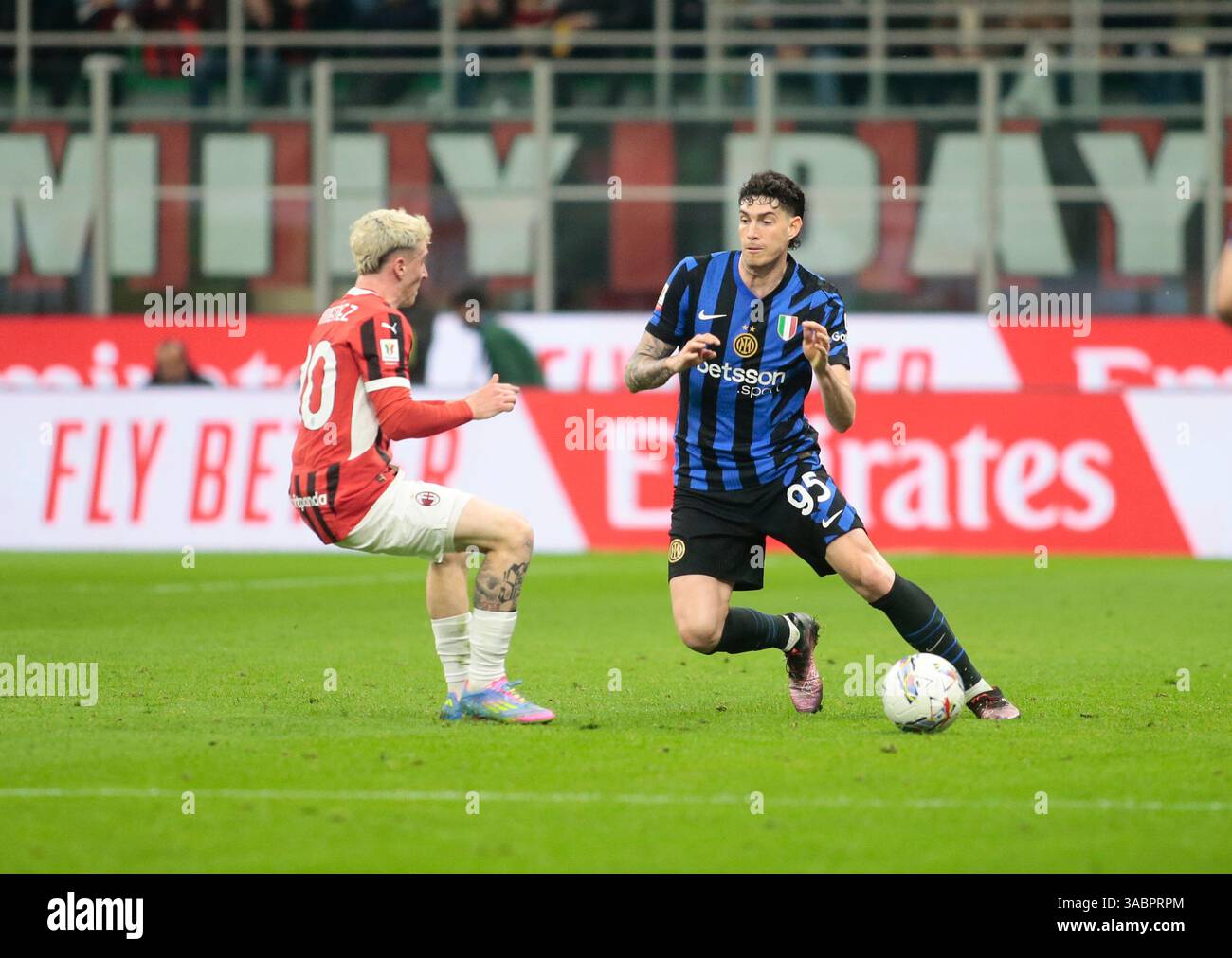 Milan, Italy. 02nd Apr, 2025. Alessandro Bastoni of Inter FC and ...