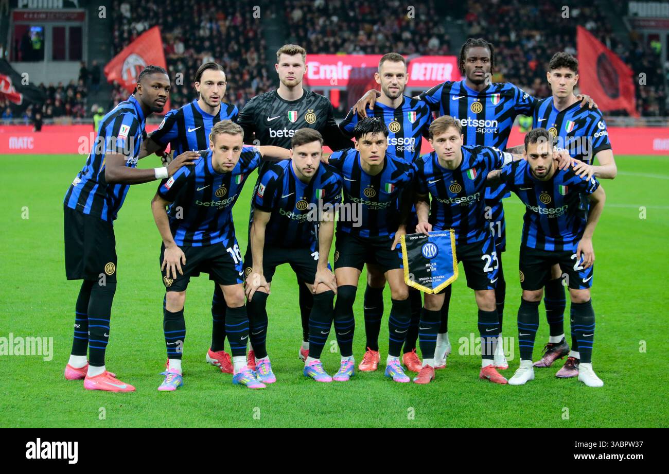 Milan, Italy. 02nd Apr, 2025. FC Inter team picture during Coppa Italia ...