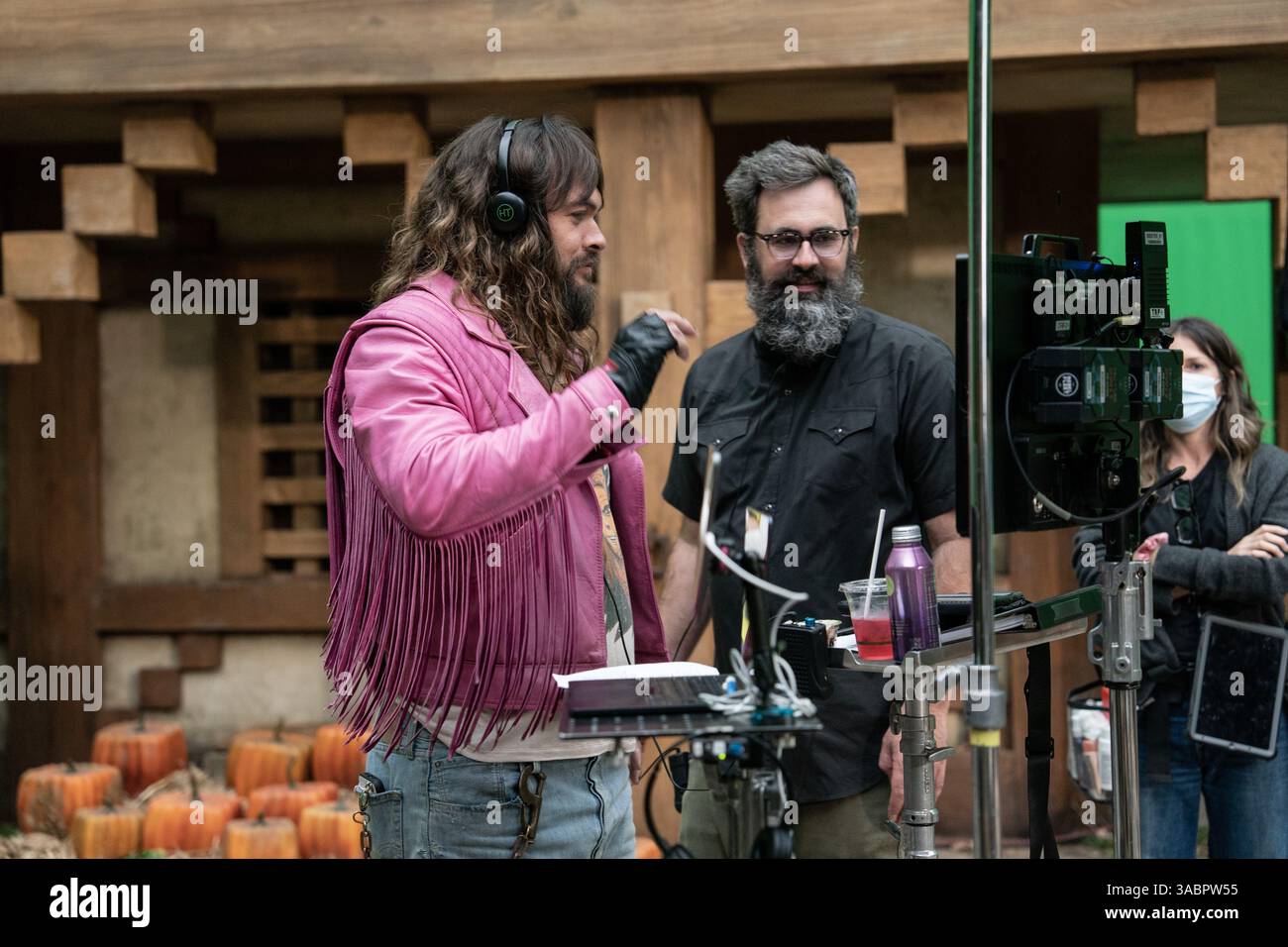 A Minecraft Movie (2025)JASON MOMOA Director JARED HESS on the set of ...