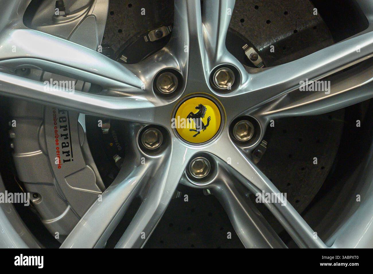 Toronto, ON, Canada - March 15, 2025: A Ferrari emblem is displayed on ...