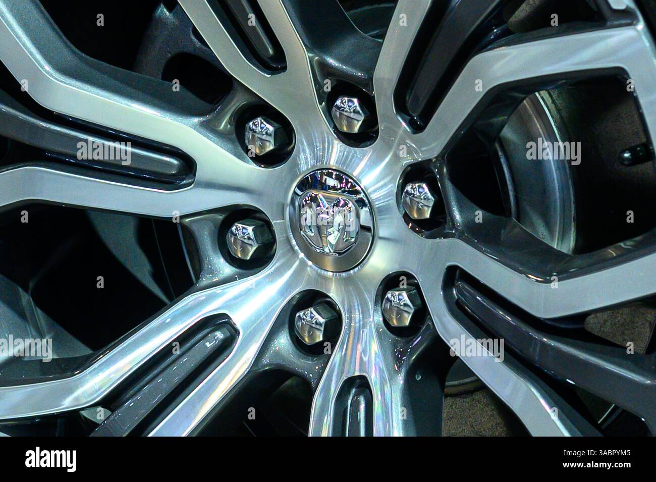 Toronto, ON, Canada - February 14, 2025: A RAM emblem is displayed on a ...