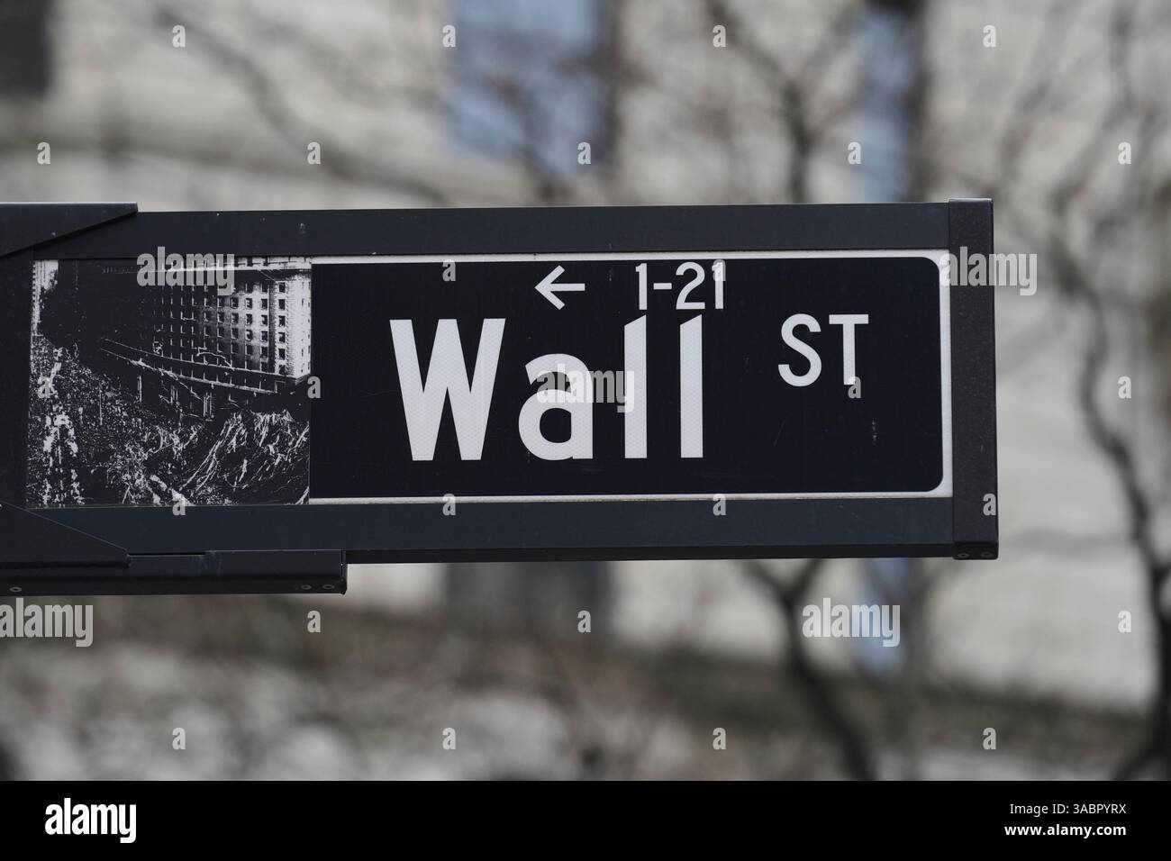 Wall Street signs are displayed outside the New York Stock Exchange in ...