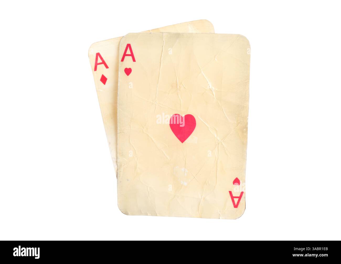 Old vintage playing cards isolated on white Stock Photo - Alamy