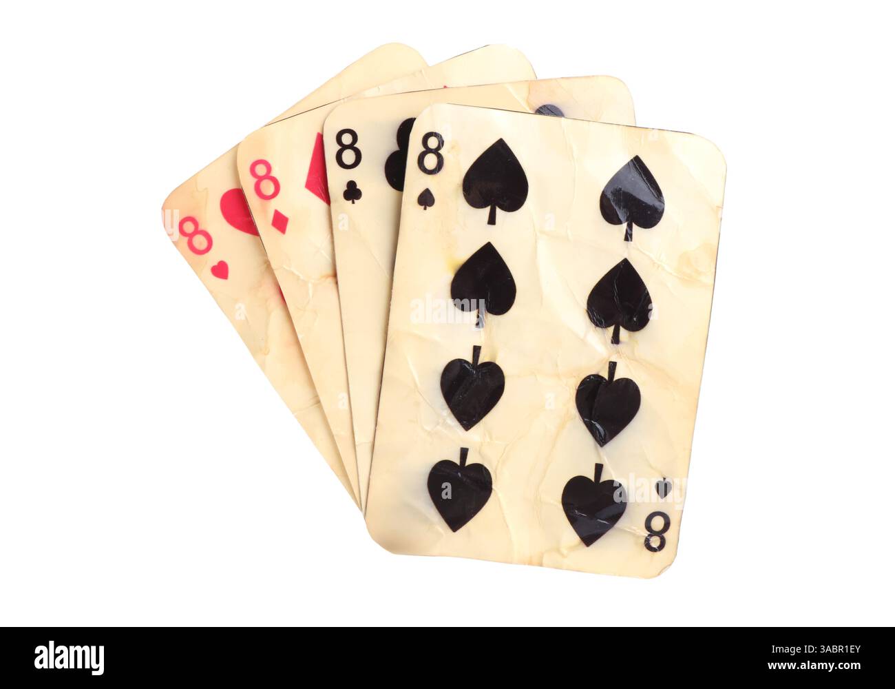 Old vintage playing cards isolated on white Stock Photo - Alamy