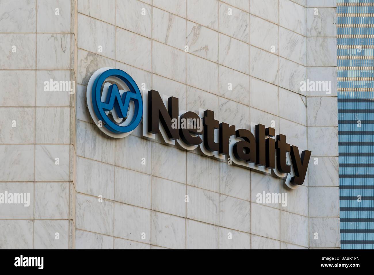 Houston, Texas, USA - April 4, 2024: Netrality logo sign on the ...
