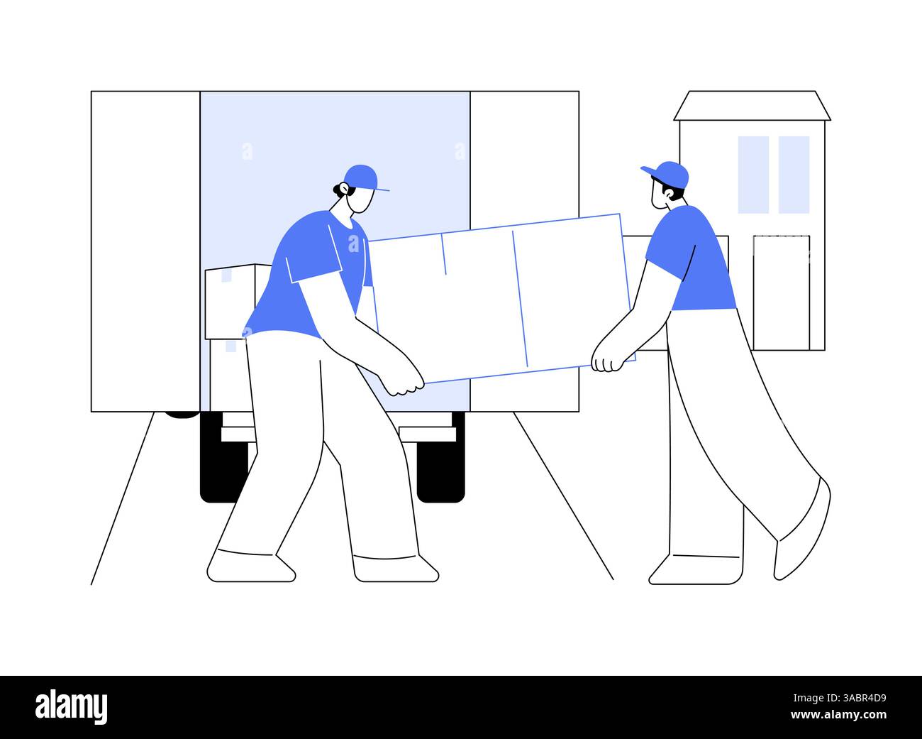 Truck loading isolated cartoon vector illustrations Stock Vector Image ...