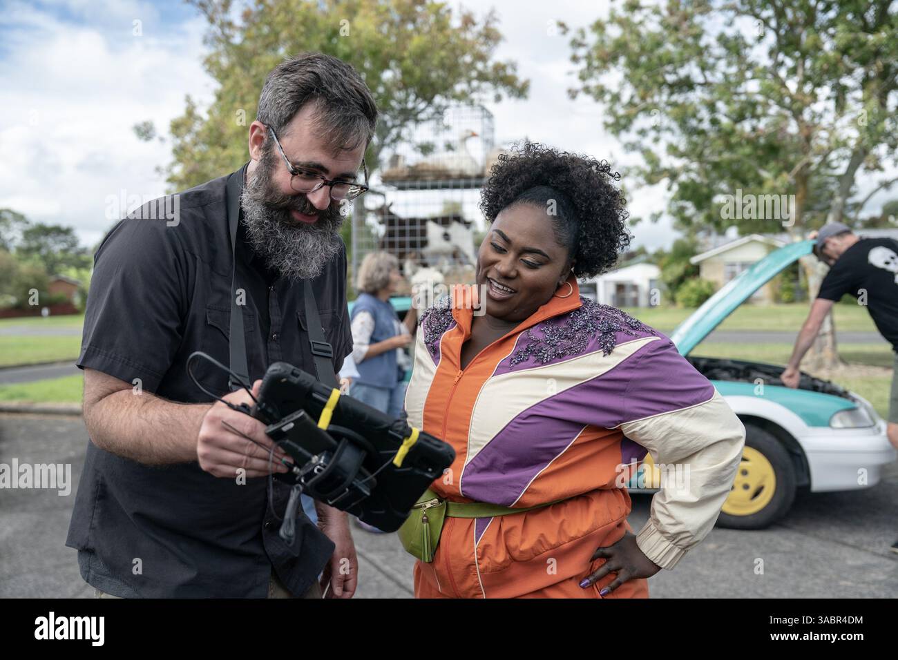 A Minecraft Movie (2025)Director JARED HESS DANIELLE BROOKS on the set ...