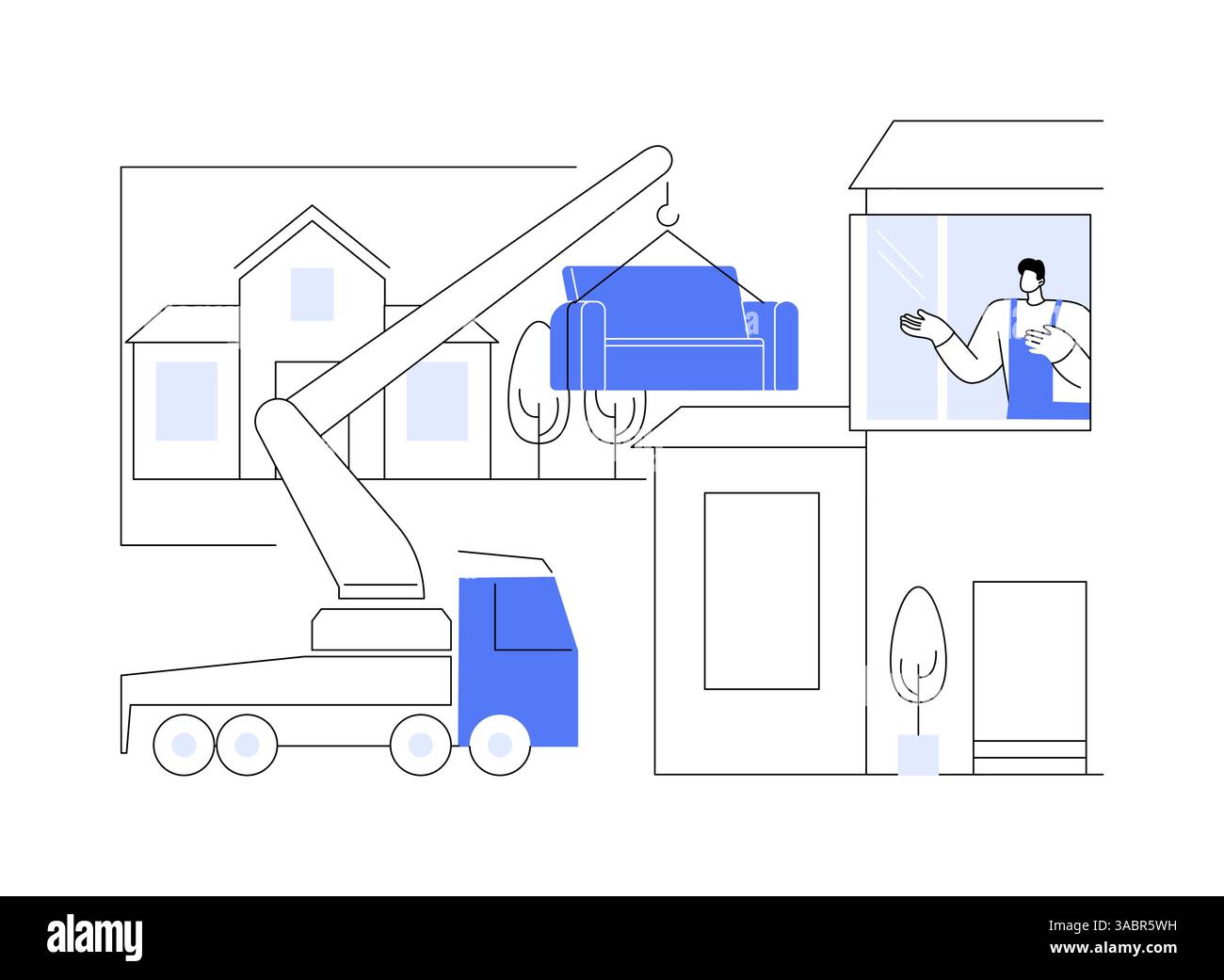 Large object moving isolated cartoon vector illustrations Stock Vector ...