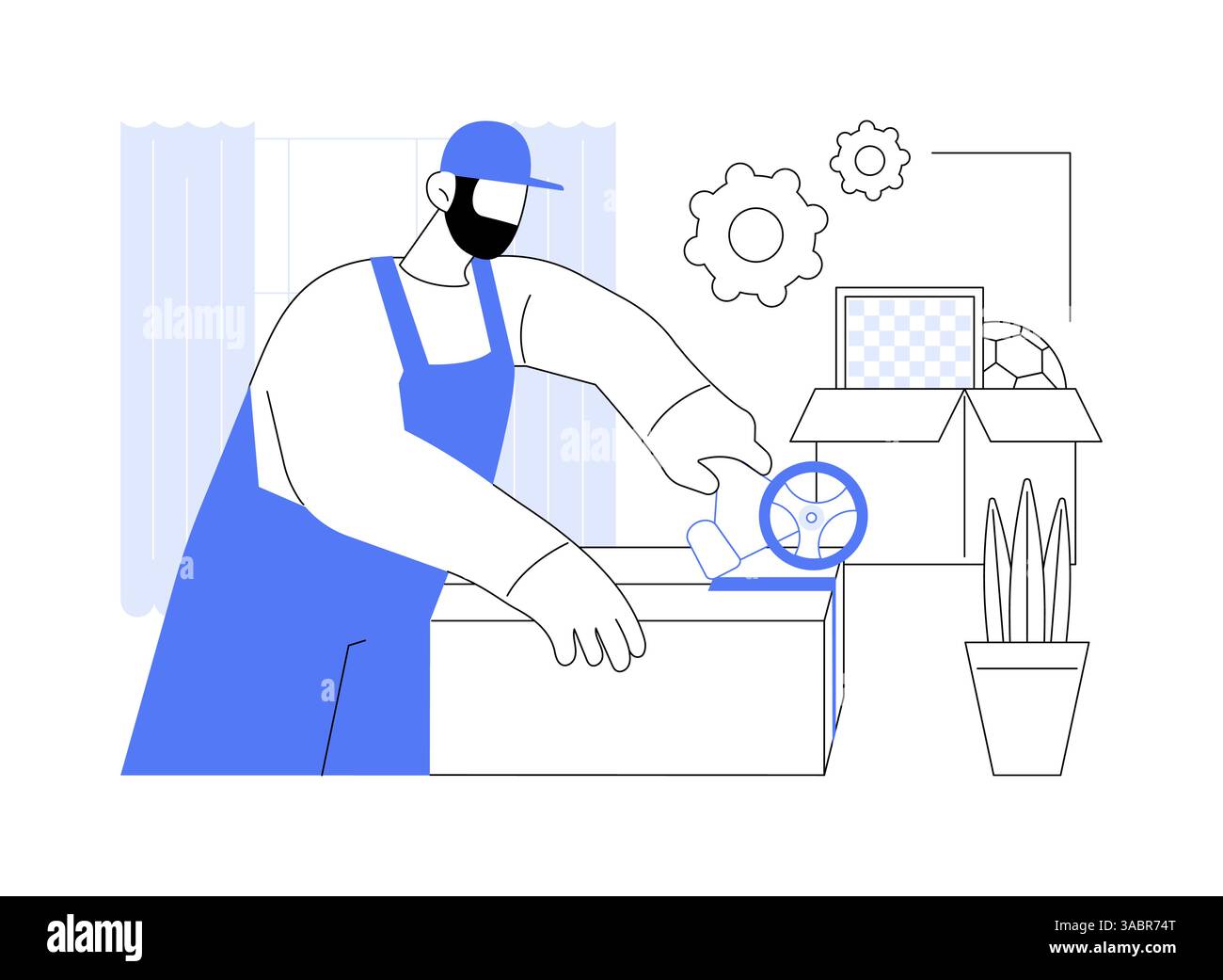 Packing belongings isolated cartoon vector illustrations Stock Vector ...