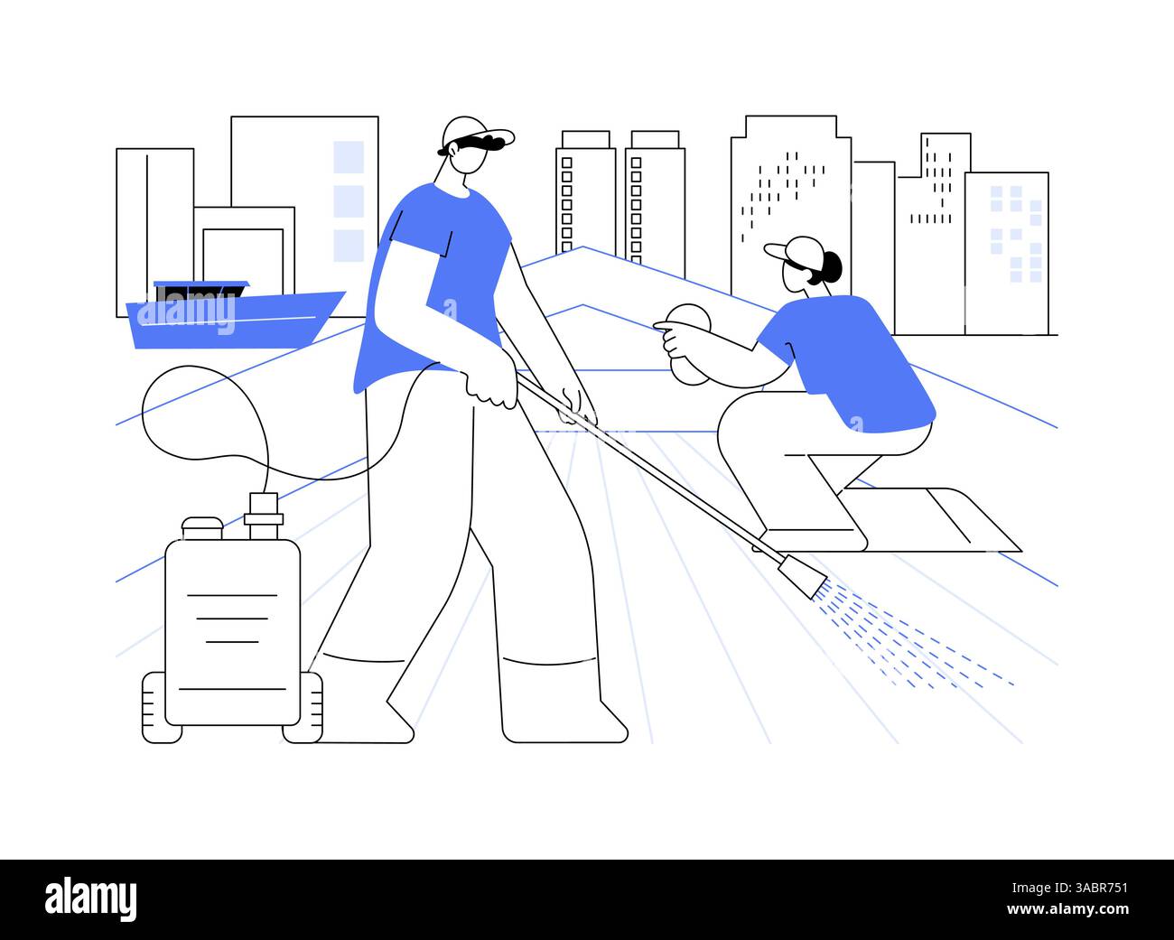 Boat cleaning service isolated cartoon vector illustrations Stock ...