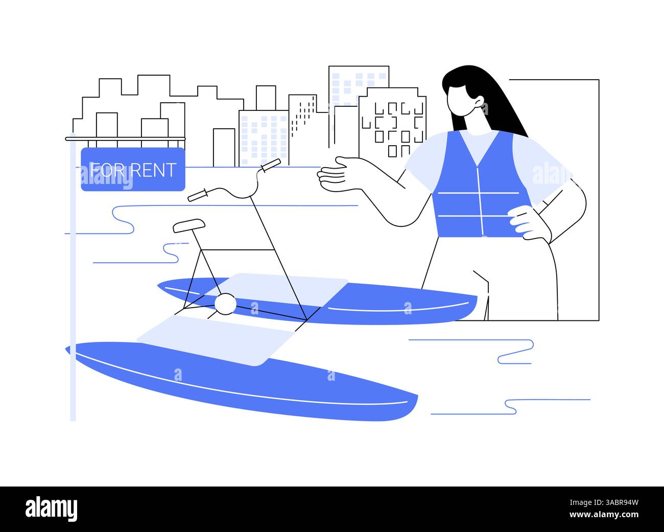 Hydrobike rental isolated cartoon vector illustrations Stock Vector ...