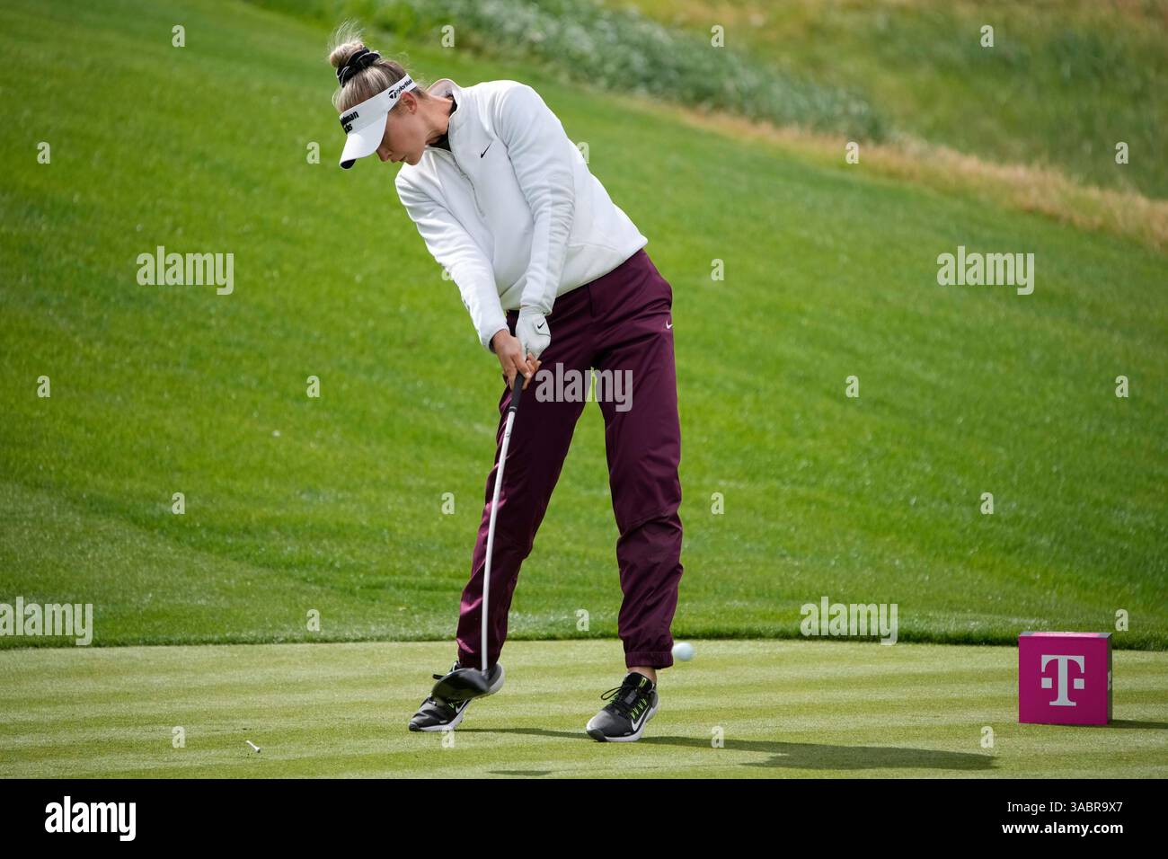 Nelly Korda hits from the third tee during the first round of the LPGA ...