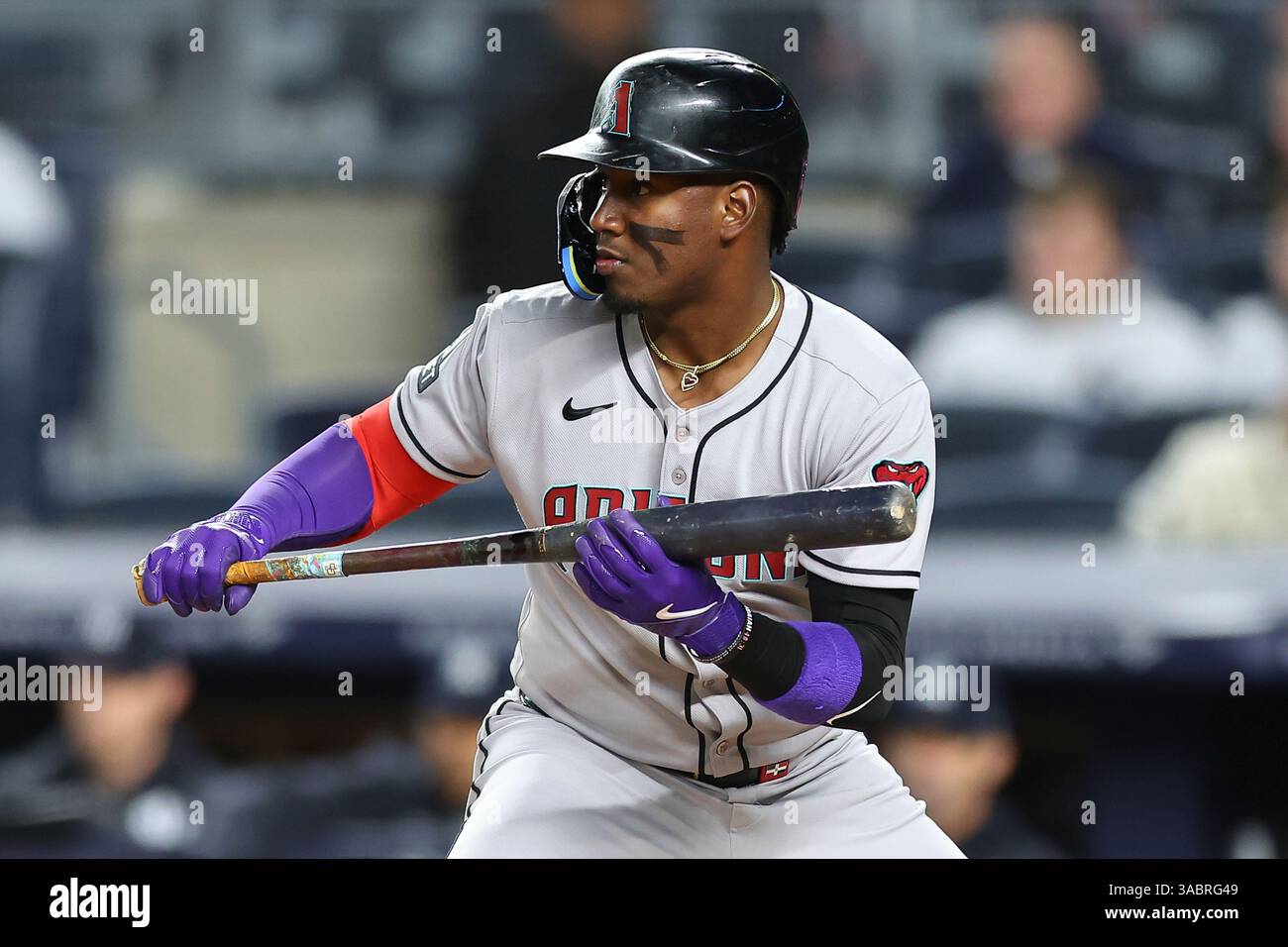 BRONX, NY - APRIL 01: Geraldo Perdomo #2 of the Arizona Diamondbacks at bat during the game ...