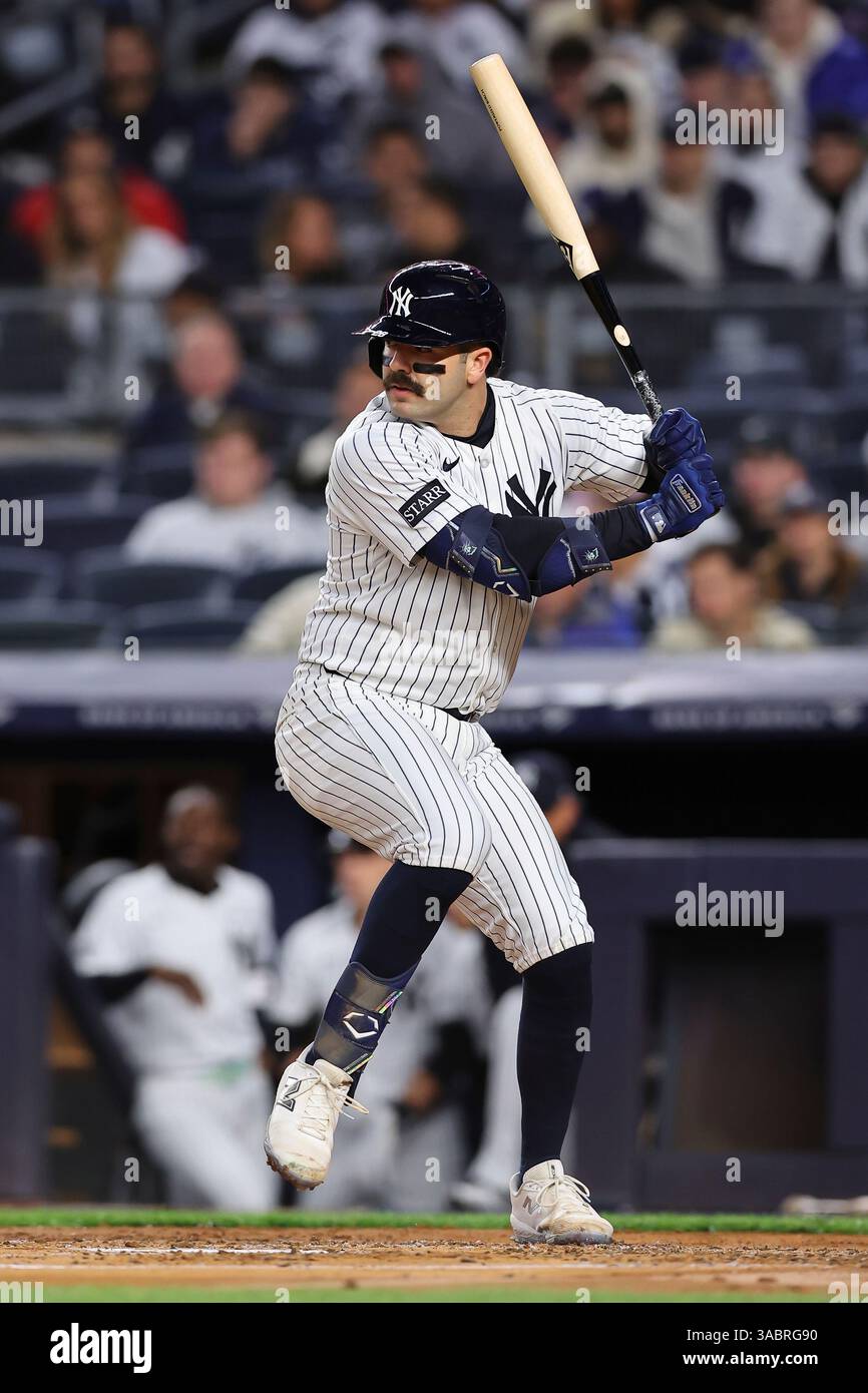 BRONX, NY - APRIL 01: Austin Wells #28 of the New York Yankees at bat ...