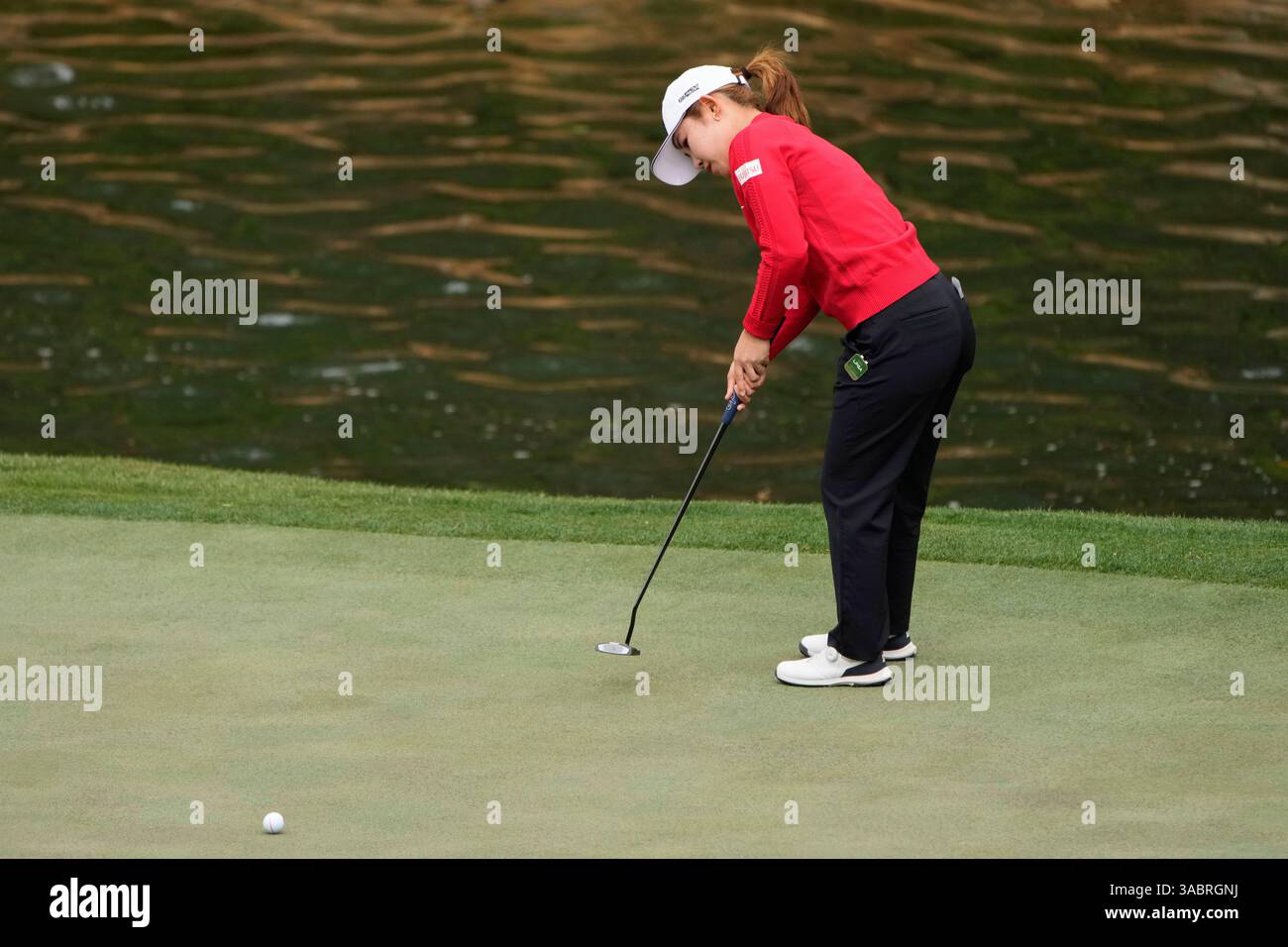 Ayaka Furue putts on the fourth green during the first round of the LPGA T-Mobile Match Play ...