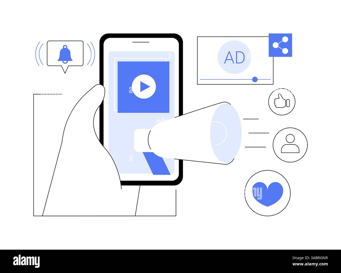 Video ads isolated cartoon vector illustrations Stock Vector Image ...