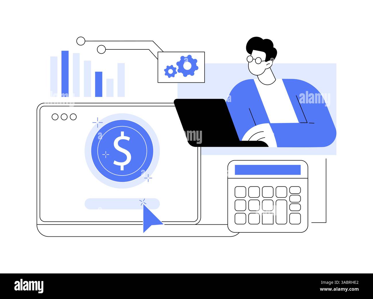 PPC campaign creation isolated cartoon vector illustrations Stock ...