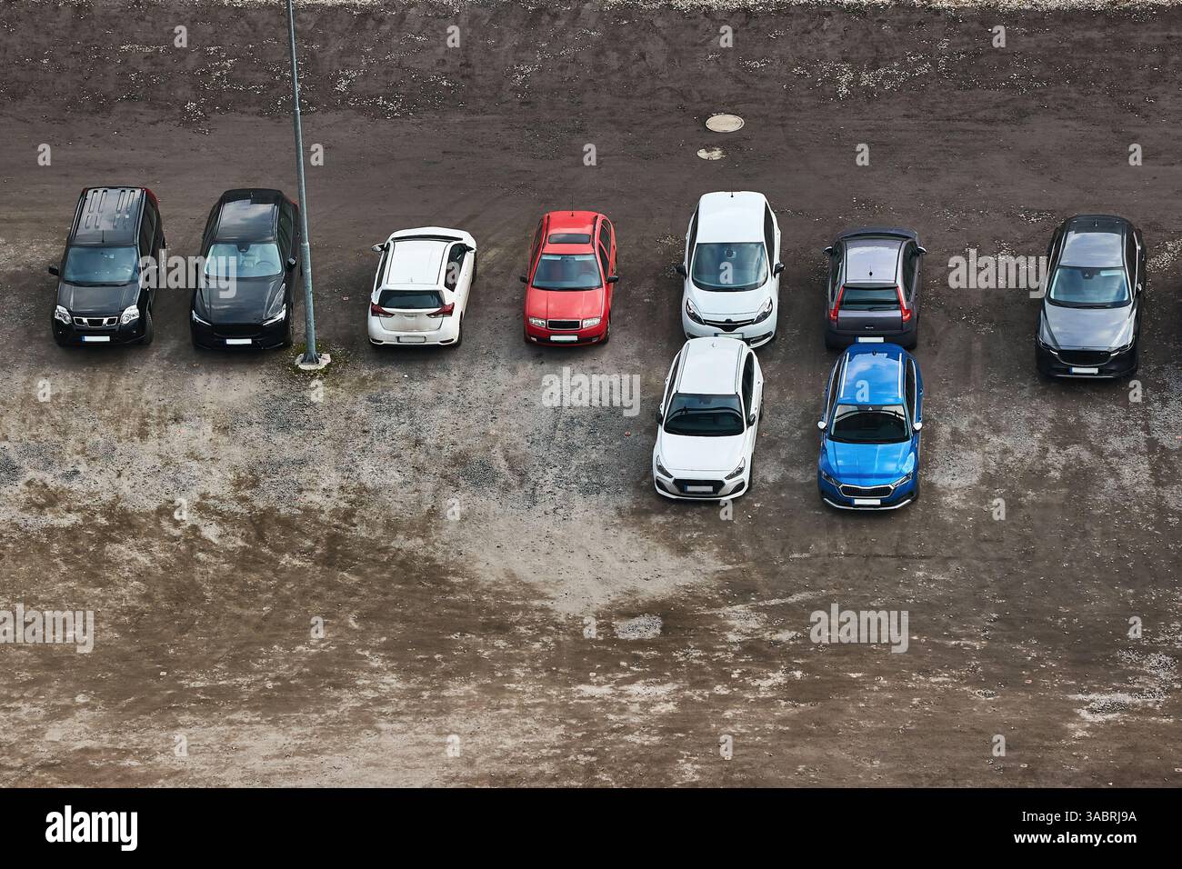 Cars Parking Outoors, Gravel Yard Stock Photo - Alamy
