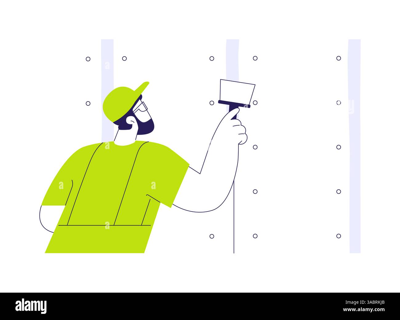 Drywall mudding and taping abstract concept vector illustration Stock ...