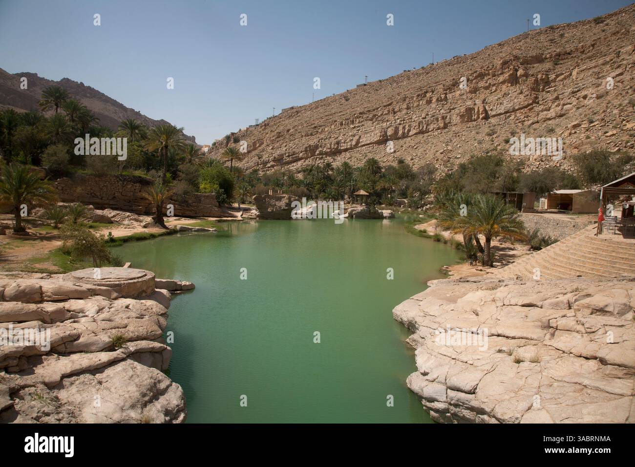 lake wadi bani khalid eastern hajar mountains oman sultanate of oman ...