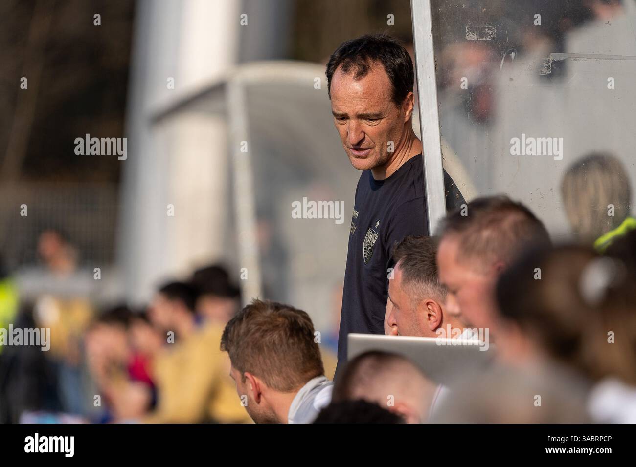 Stuttgart, Deutschland. 02nd Apr, 2025. Trainer Nico Willig (VfB Stuttgart, #Trainer), VfB ...