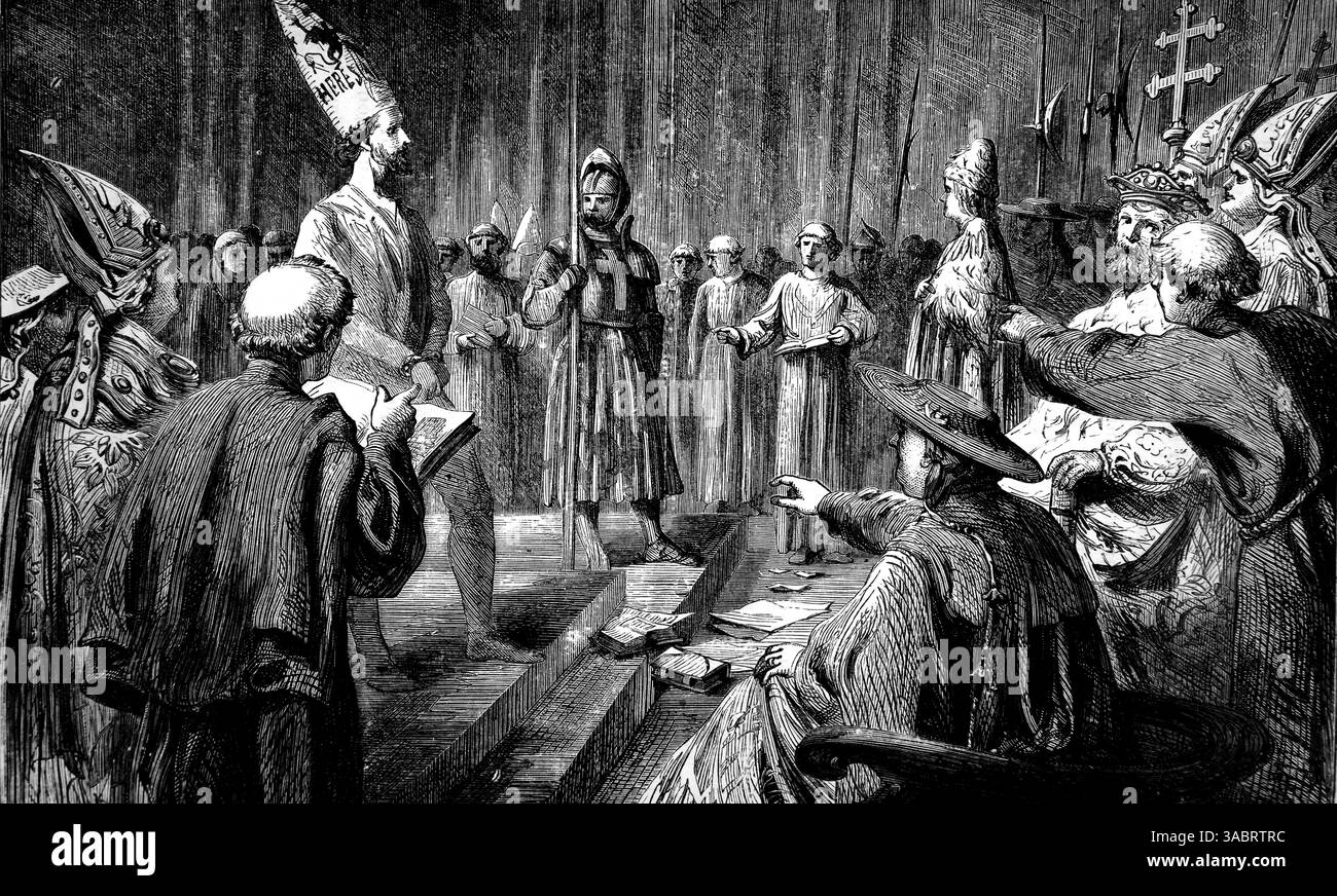 Illustration of the Church Reformer John Huss at the Counsel of ...