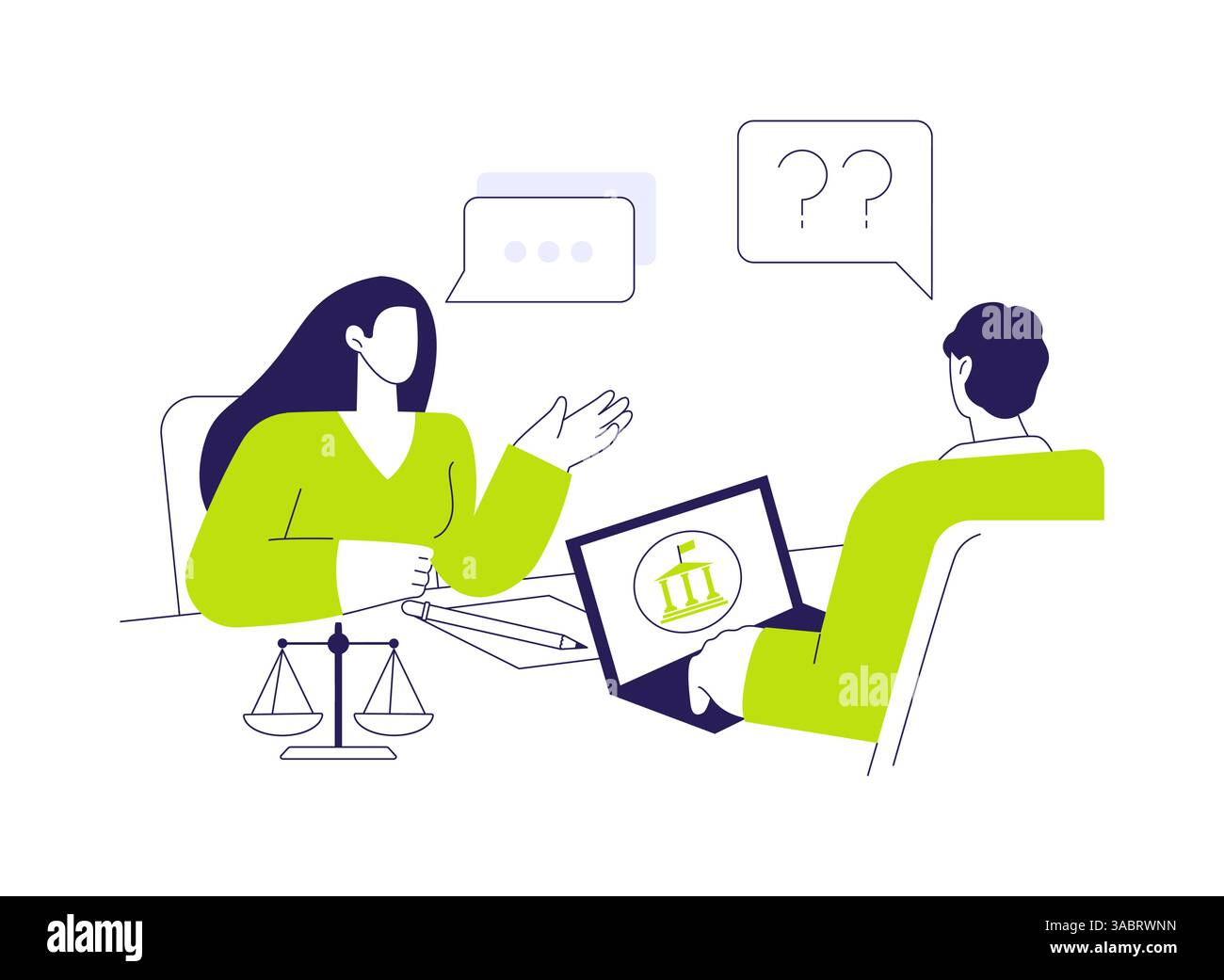 Pass immigration interview abstract concept vector illustration Stock ...