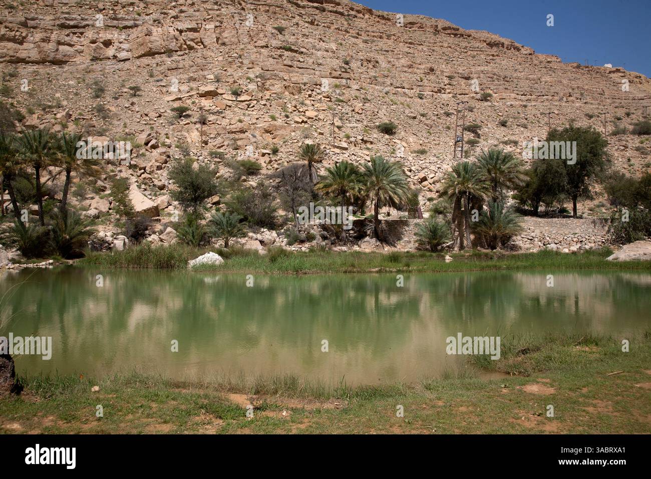 lake wadi bani khalid eastern hajar mountains oman sultanate of oman ...