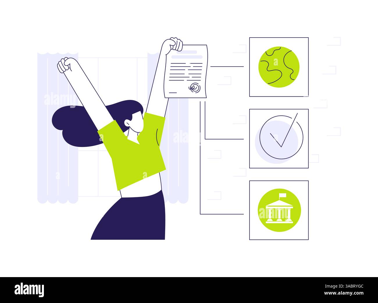 Immigration application approved abstract concept vector illustration ...