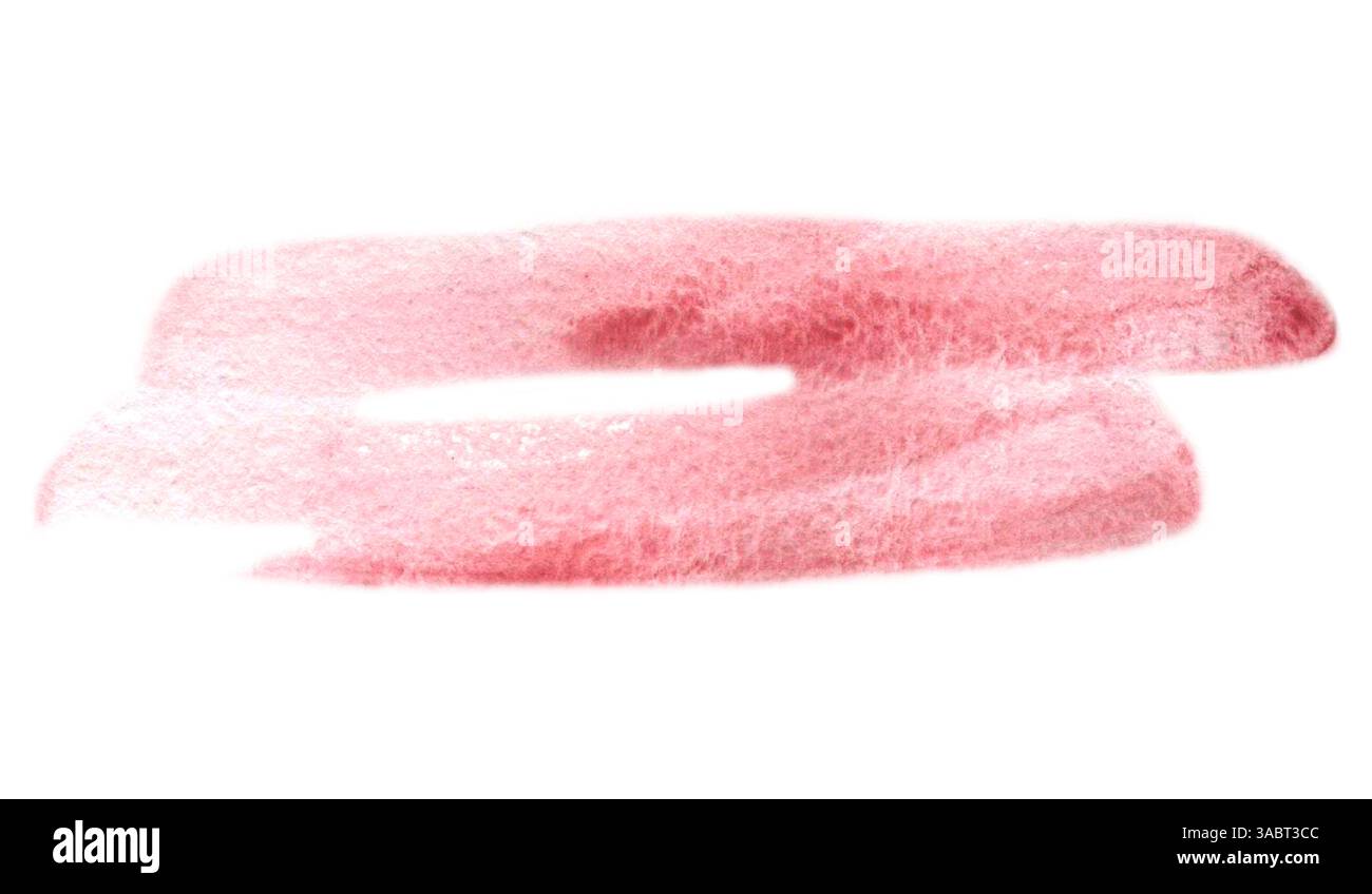 Abstract pink watercolor stain. Liquid watercolor paint stain on white ...