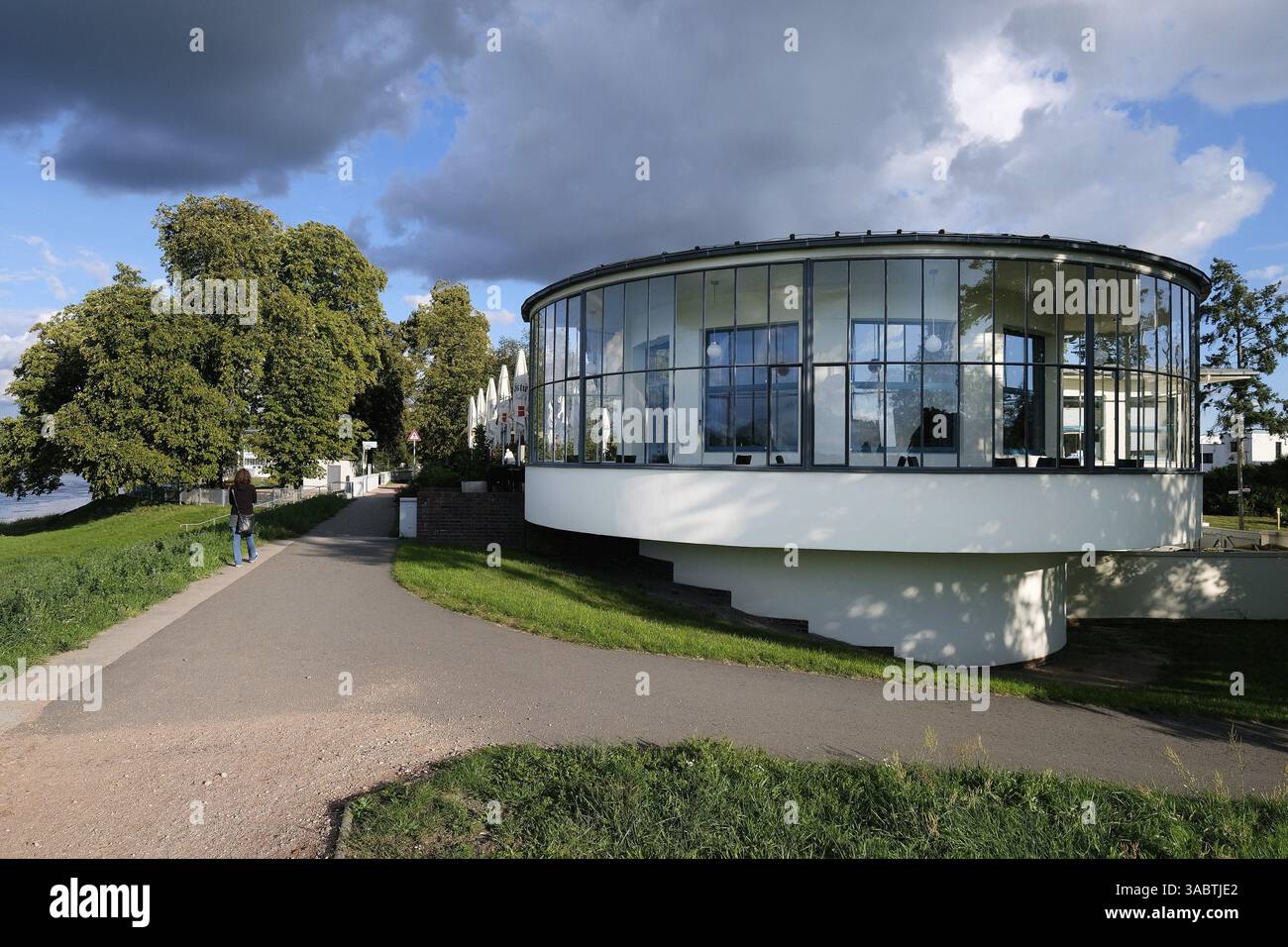 Kornhaus restaurant on the Elbe, Dessau, Saxony-Anhalt, Germany, Europe ...