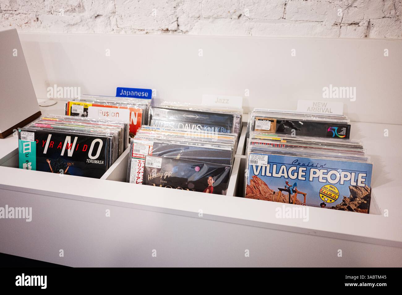 Lviv, Ukraine - April 01, 2025: Vinyl record collection with categories ...