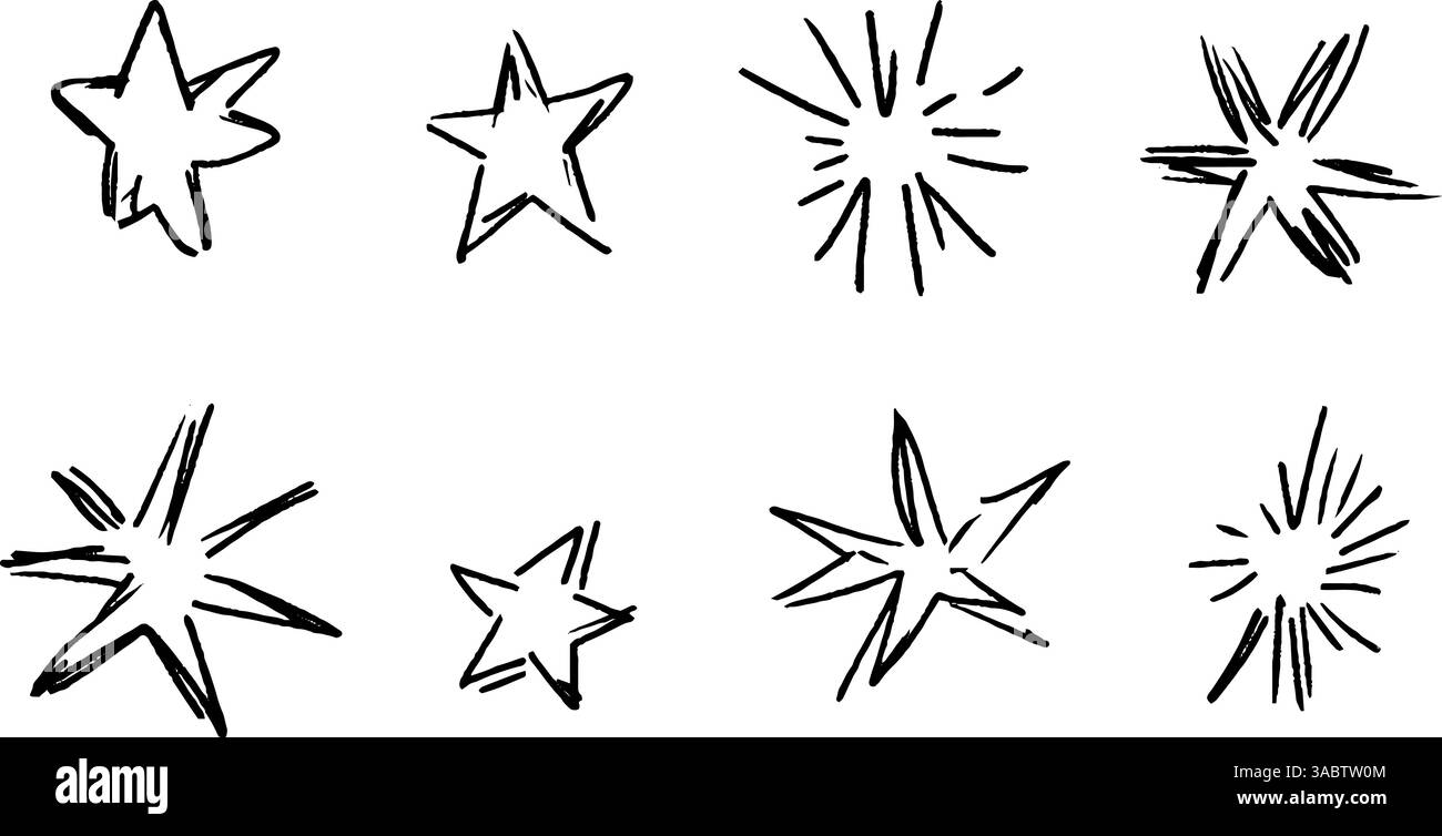 Hand-Drawn Star Shapes Collection Stock Vector Image & Art - Alamy