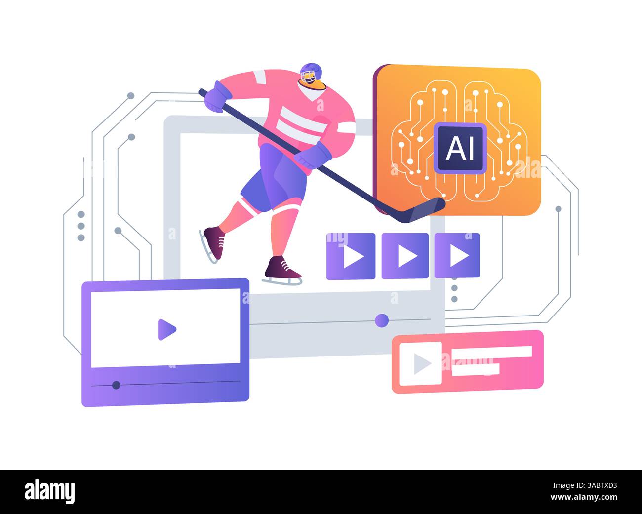 AI-Enhanced Sports Broadcasting abstract concept vector illustration ...