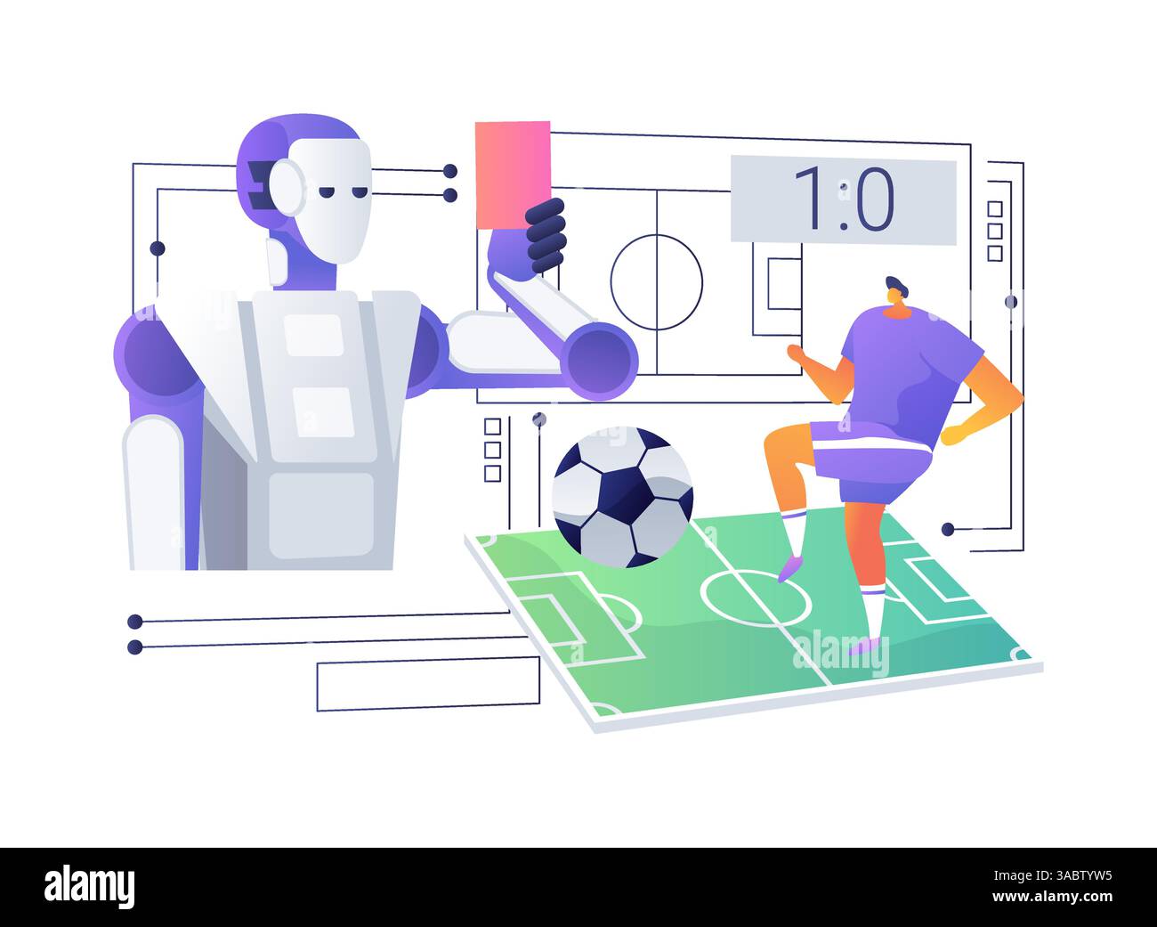 AI-Streamlined Referee Assistance abstract concept vector illustration ...