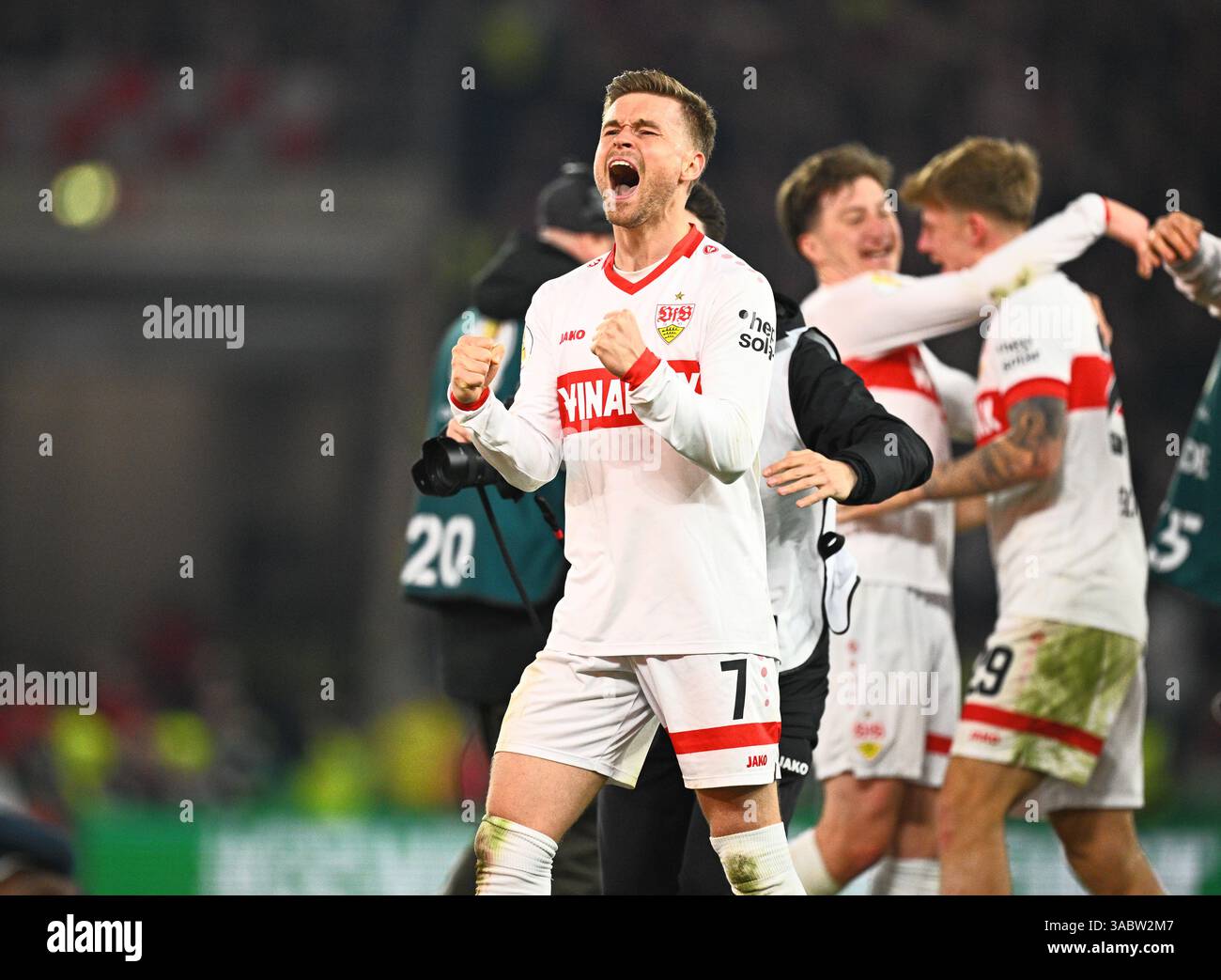 Stuttgart, Germany. 02nd Apr, 2025. Soccer: DFB Cup, VfB Stuttgart - RB ...