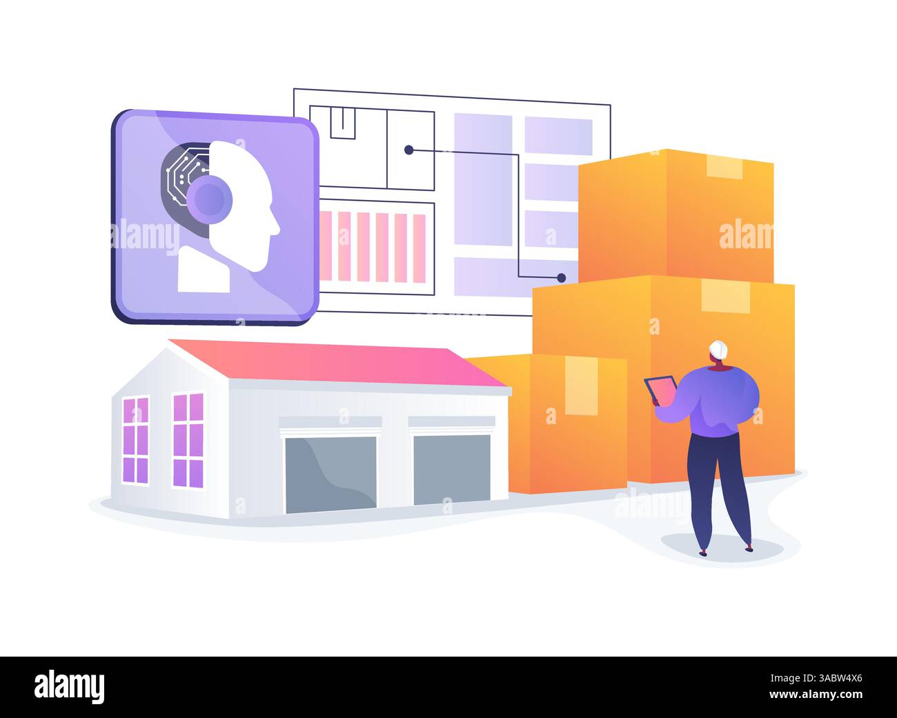 AI Warehouse Inventory Management abstract concept vector illustration ...