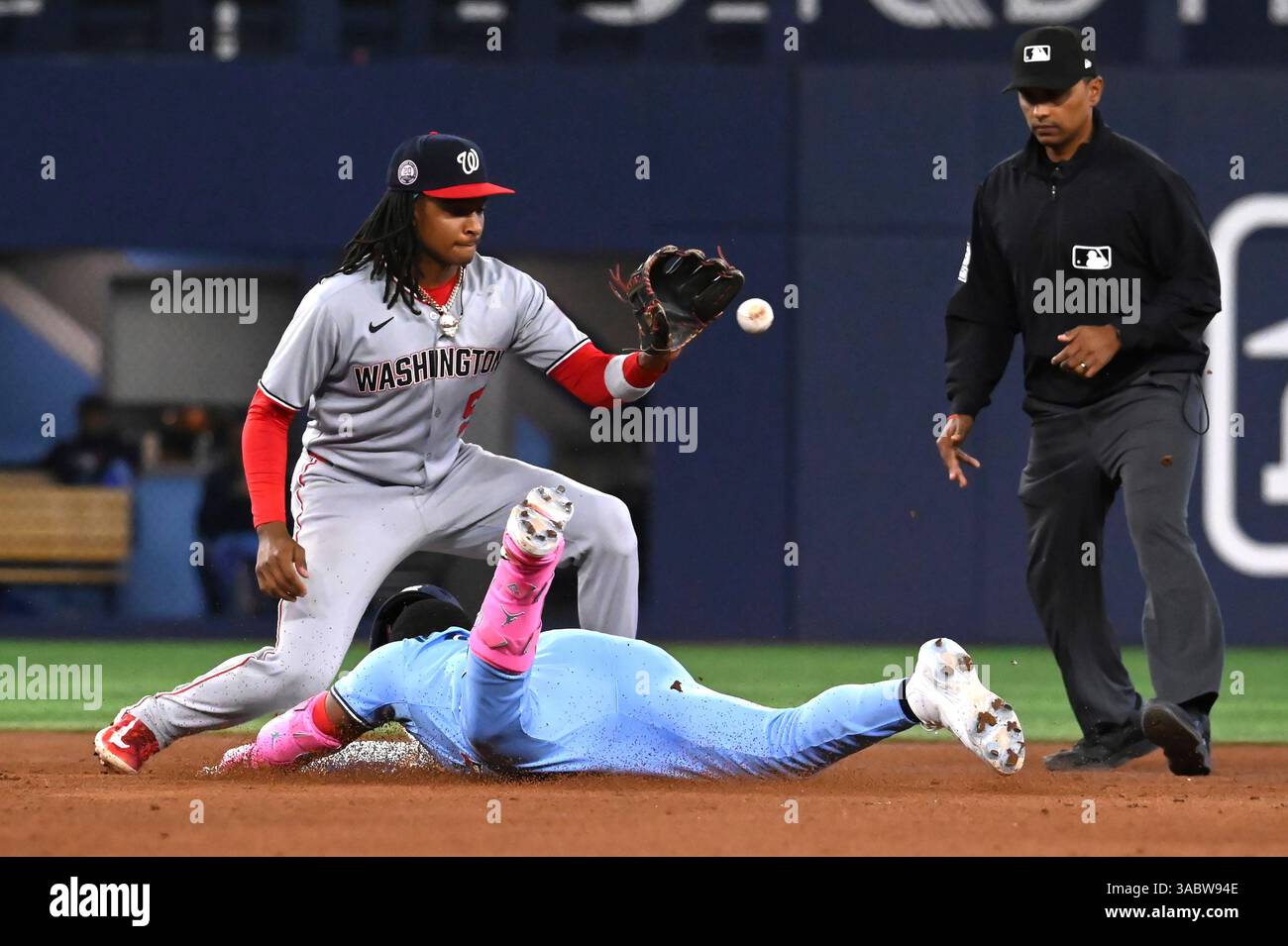 Toronto Blue Jays first baseman Vladimir Guerrero Jr (27) slides safely ...