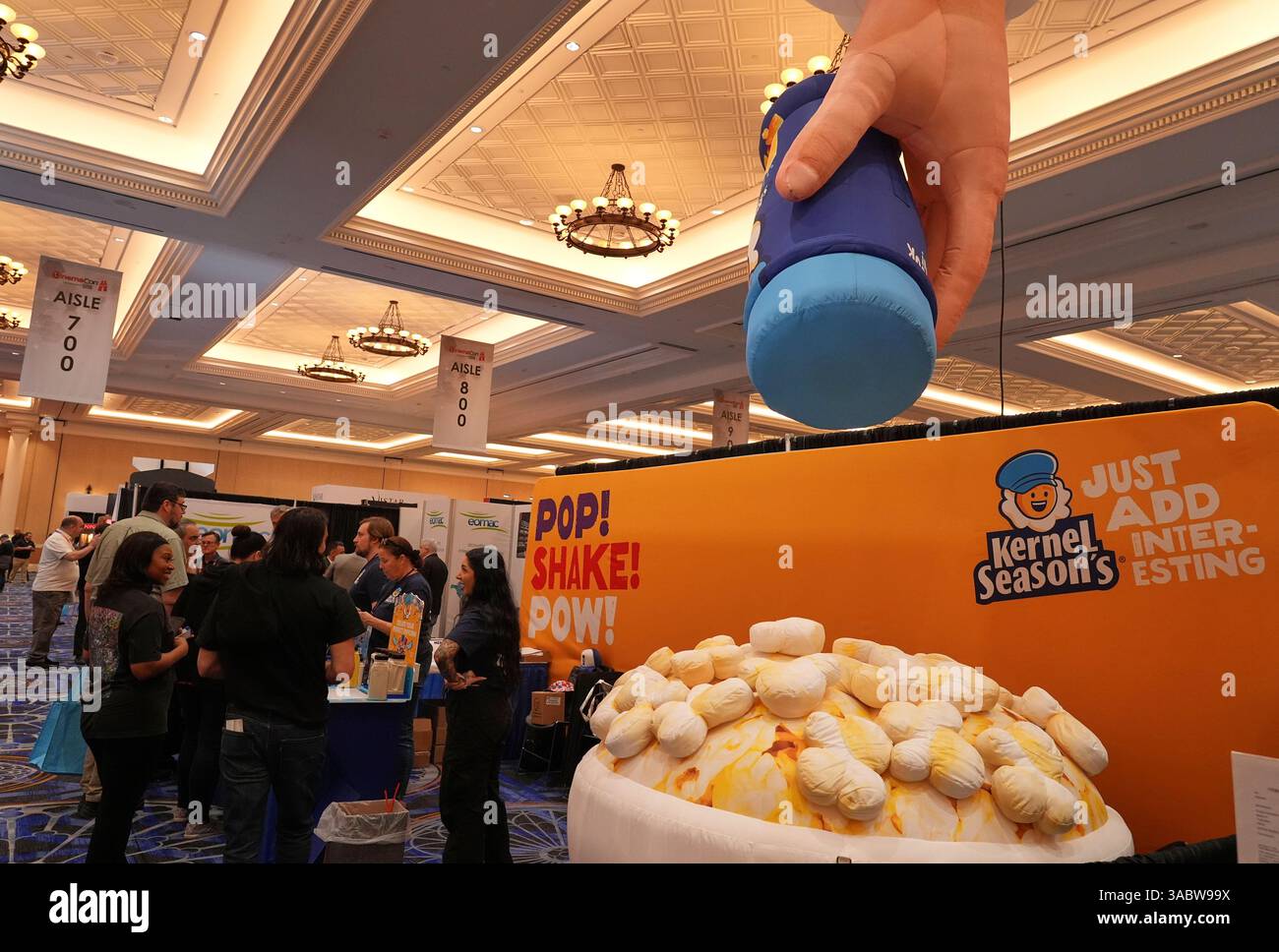 A booth for Kernel Season's popcorn flavorings is pictured on the trade ...