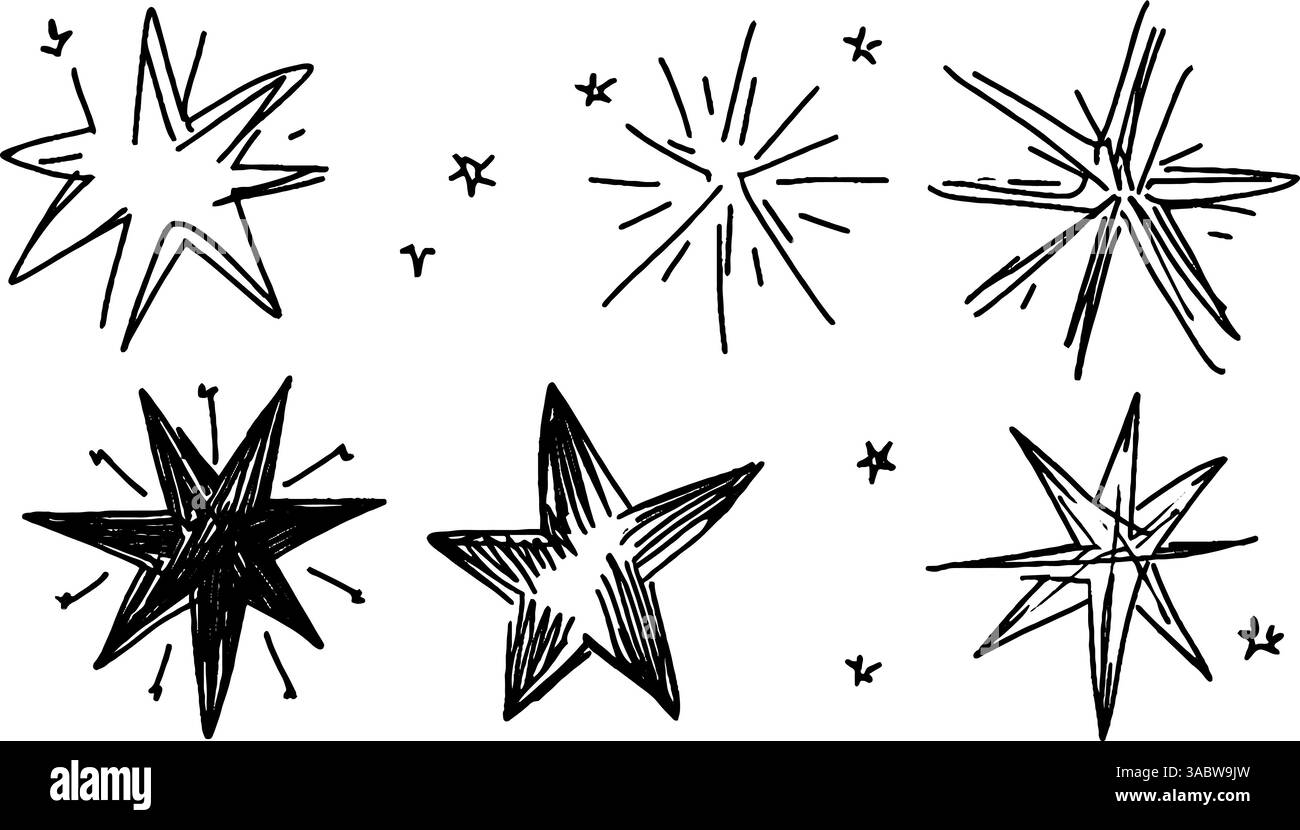 Hand-Drawn Star Illustrations Collection Stock Vector Image & Art - Alamy