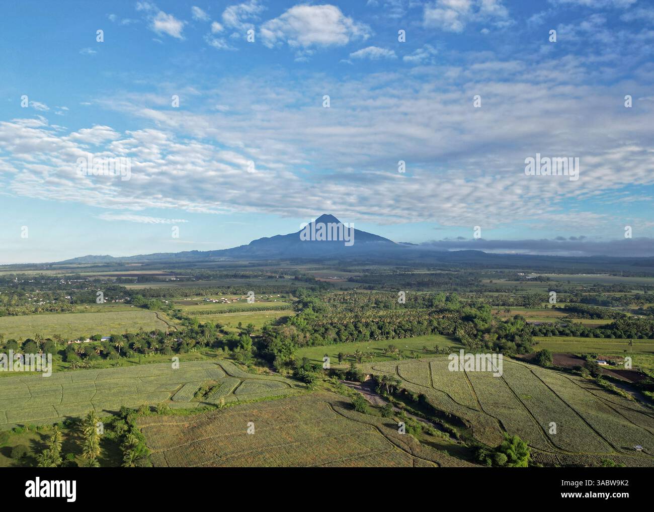 An aerial view towards Mount Matutum in South Cotabato, Philippines ...