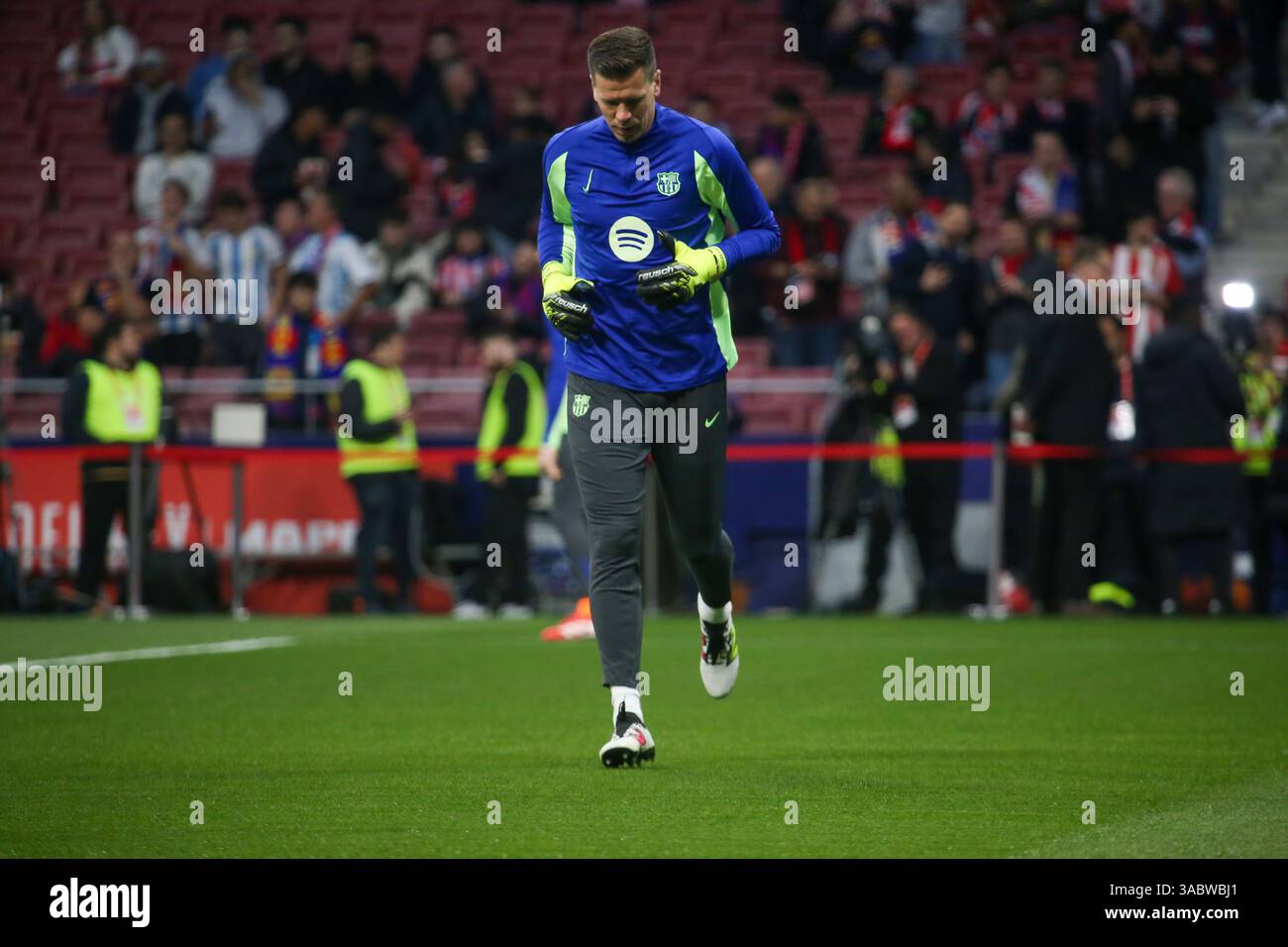 Madrid, Spain, April 2, 2025: FC Barcelona goalkeeper Wojciech Szczęsny ...