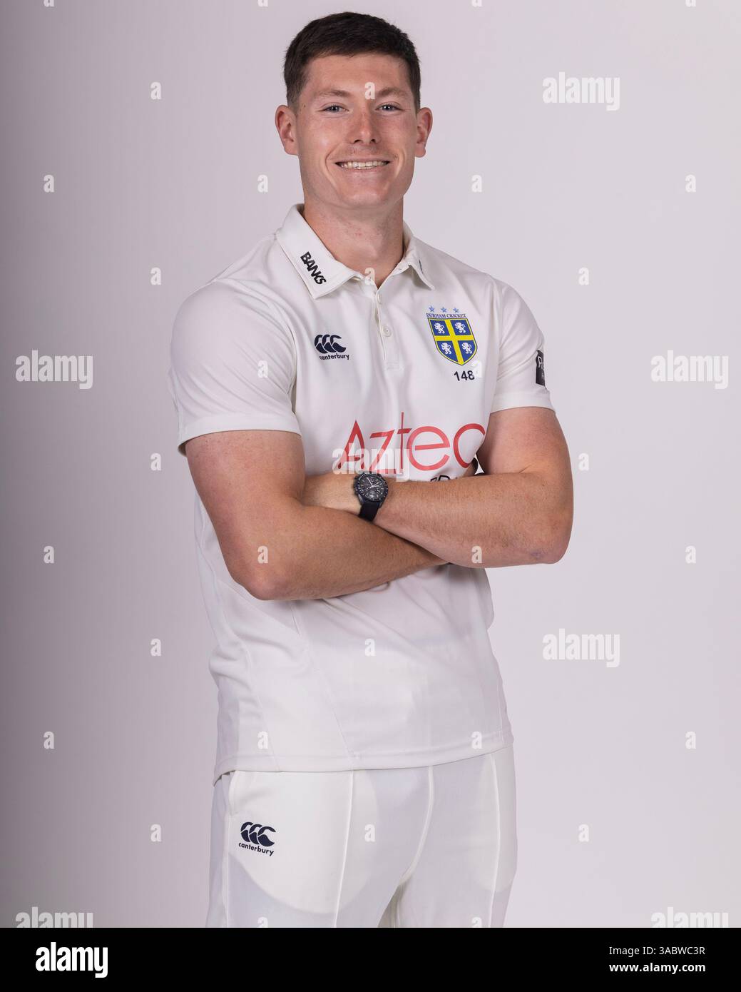 Matthew Potts of Durham Cricket during the Durham Cricket Media Day at ...