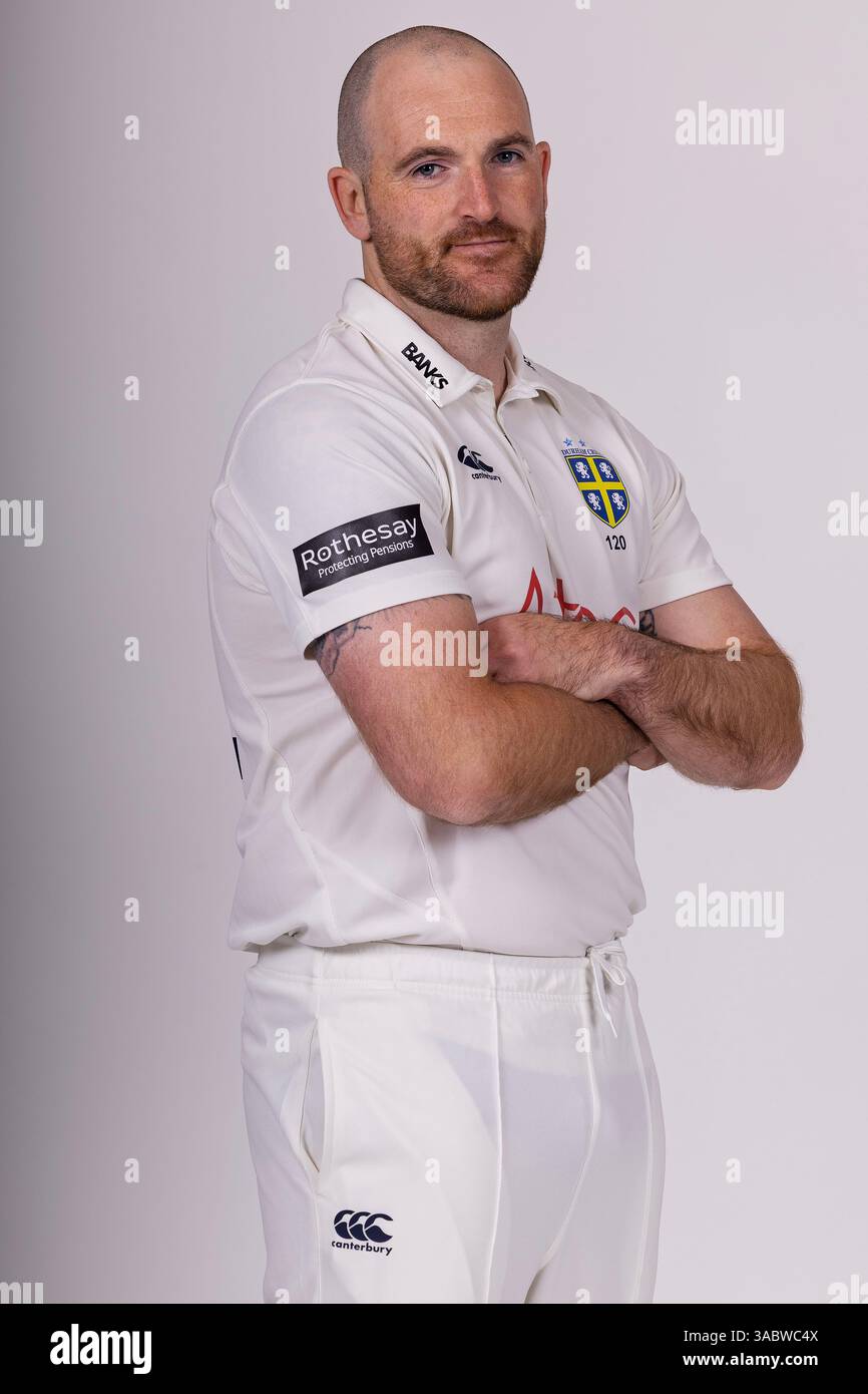 Ben Raine of Durham Cricket during the Durham Cricket Media Day at the ...